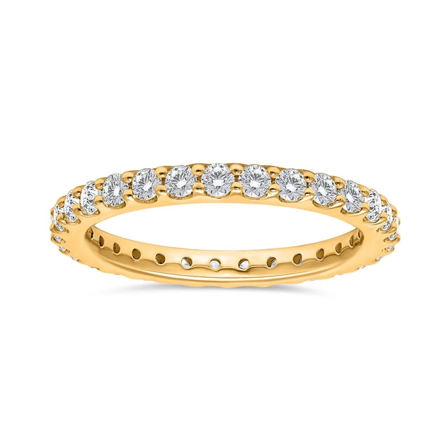 Round Cut Lab Created Diamond Eternity Band in 18K Yellow Gold ...