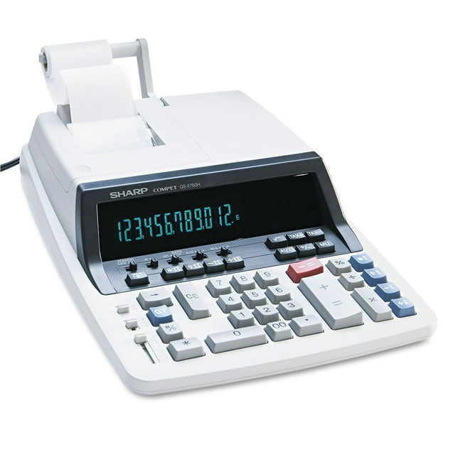 Sharp QS2760H Two-Color Ribbon Printing Calculator, 12-Digit ...