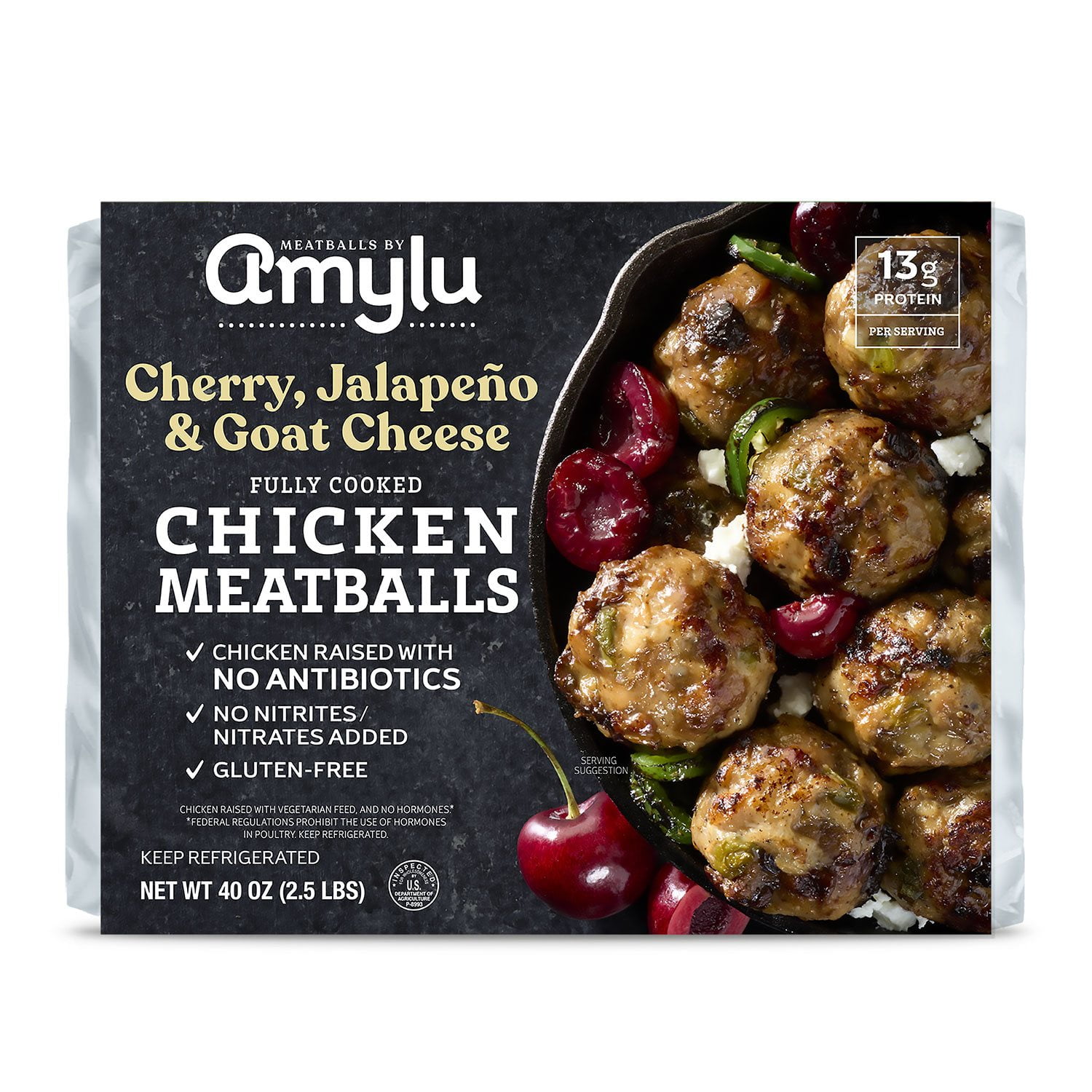 Amylu's Cherry, Jalapeno, and Goat Cheese Chicken Meatballs, 40 oz ...