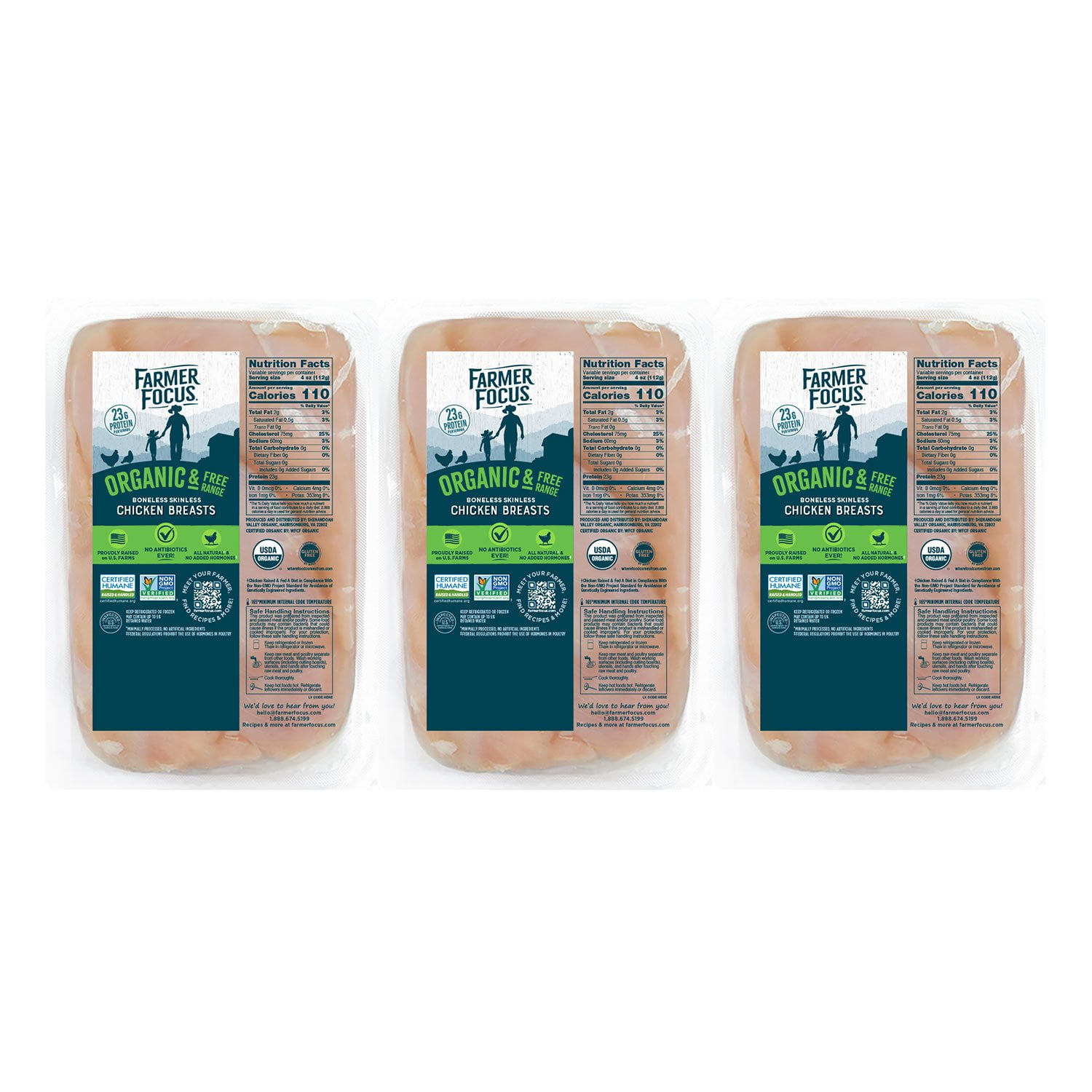 Farmer Focus Organic Boneless Skinless Chicken Breasts, priced per ...