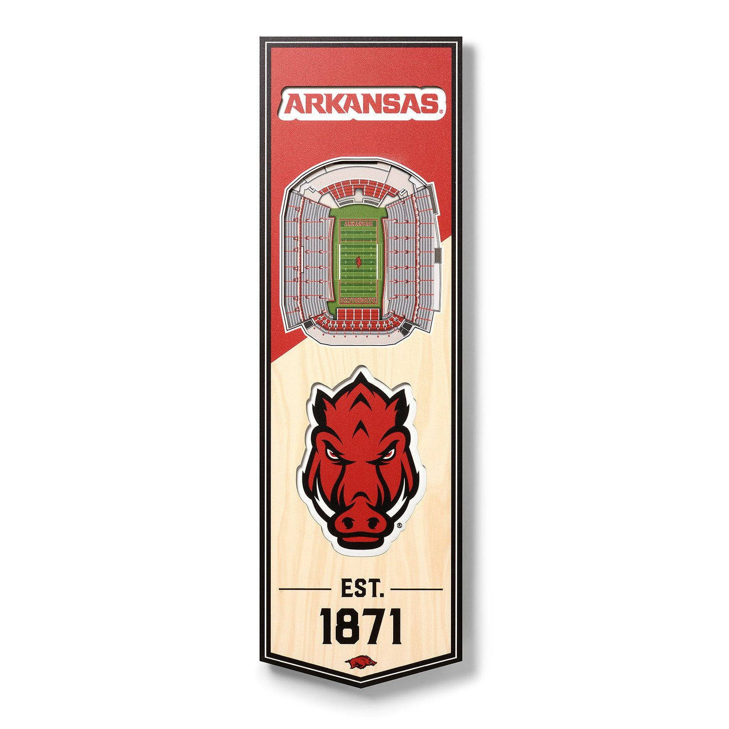 Razorback Decor YouTheFan YouTheFan NCAA Arkansas Razorbacks 3D Logo ...