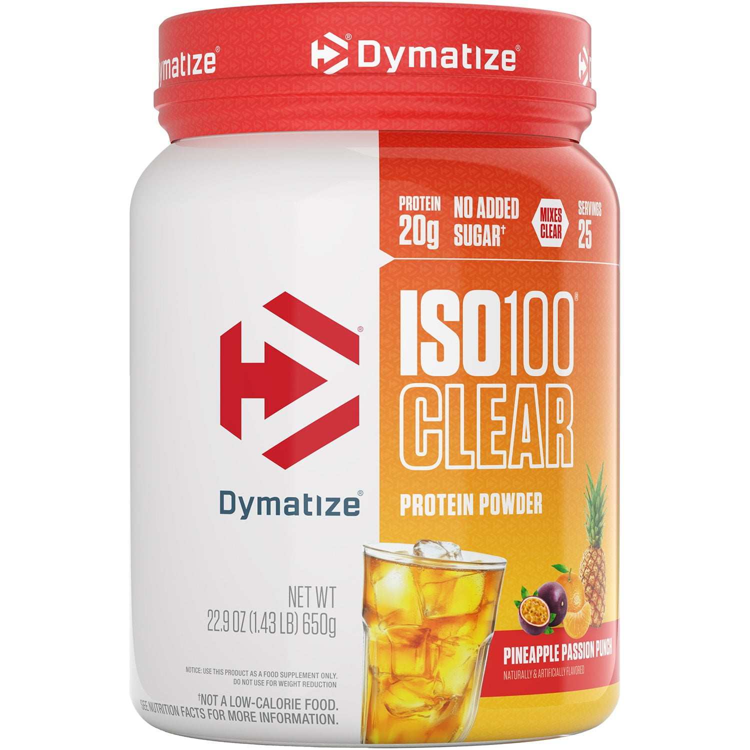 Dymatize ISO100 Clear 20g Protein Powder, Pineapple Passion Punch, 22.9 ...