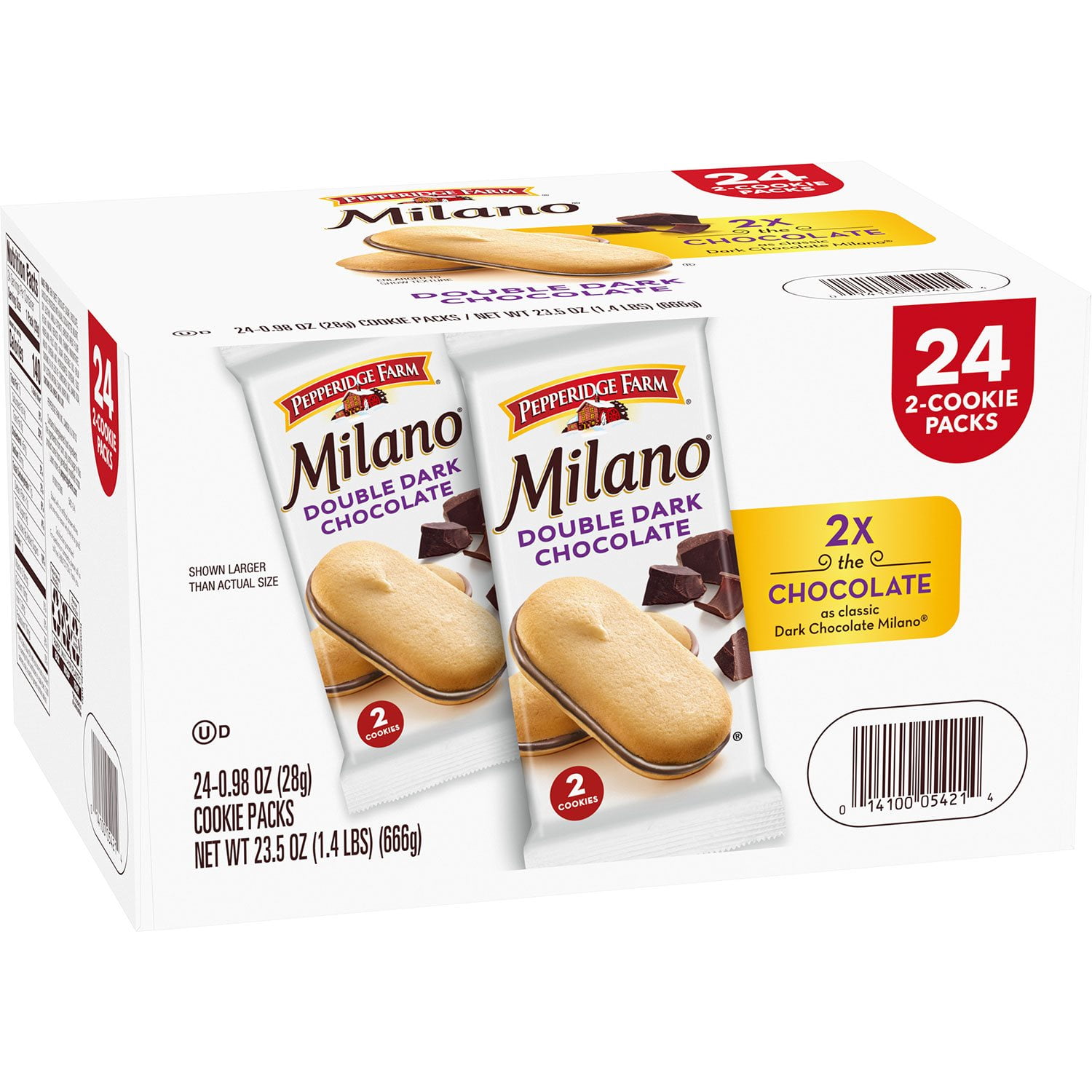 Milano Double Dark Chocolate Cookies, 0.98 oz., 24 pk. - Samsclub.com