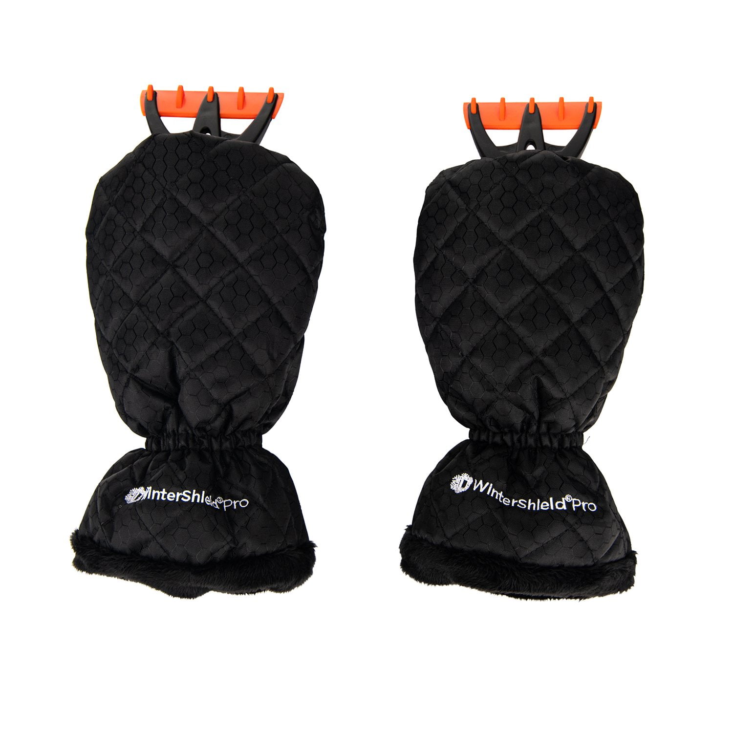 WinterShield Pro® Fleece-Lined Ice Scraper Mitt 2-pack, Black ...