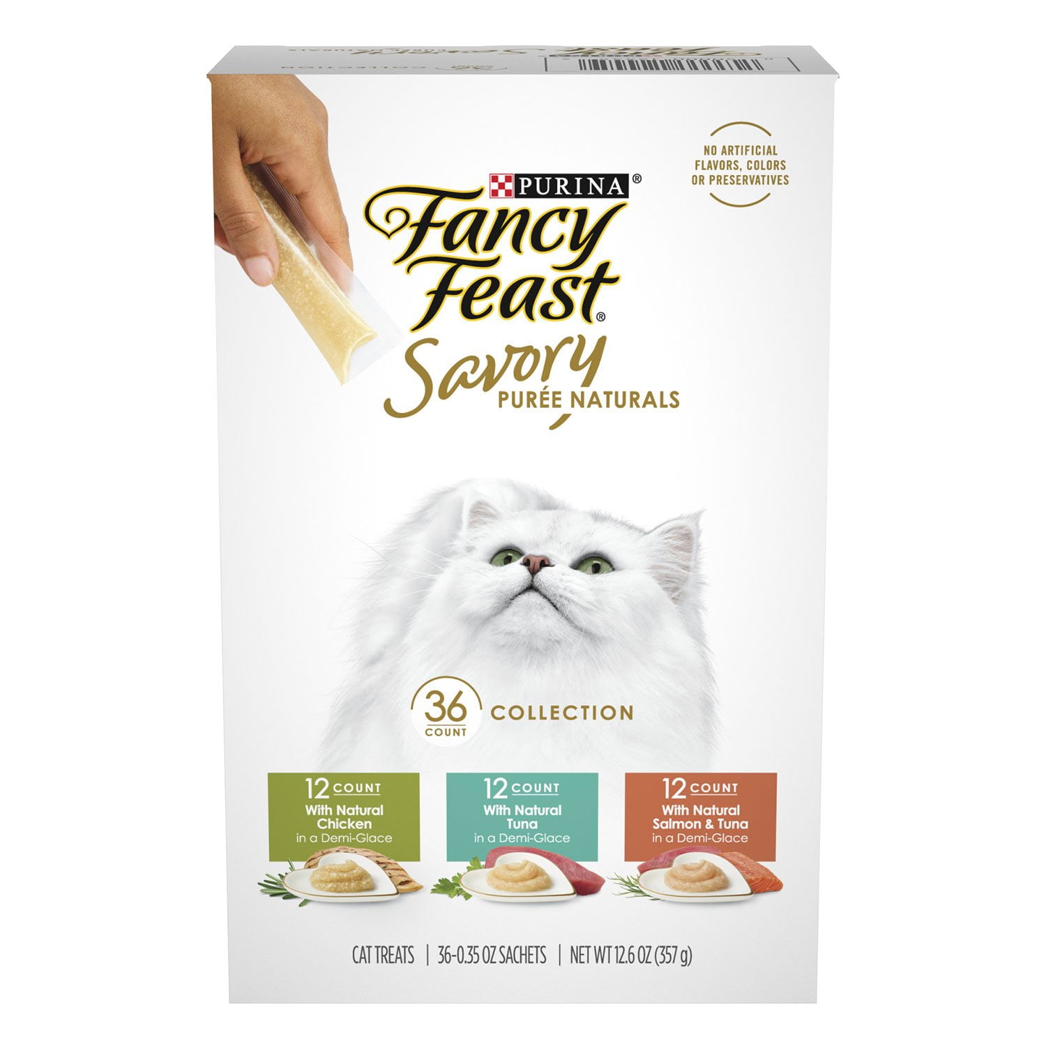 Purina Fancy Feast Savory Puree Pouches, Variety Pack 0.35 oz., 36 ct ...