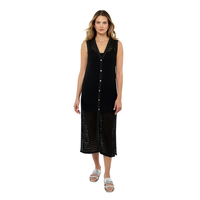Edited by Remi Bader Women's Sleeveless Crochet Cardigan - Samsclub.com