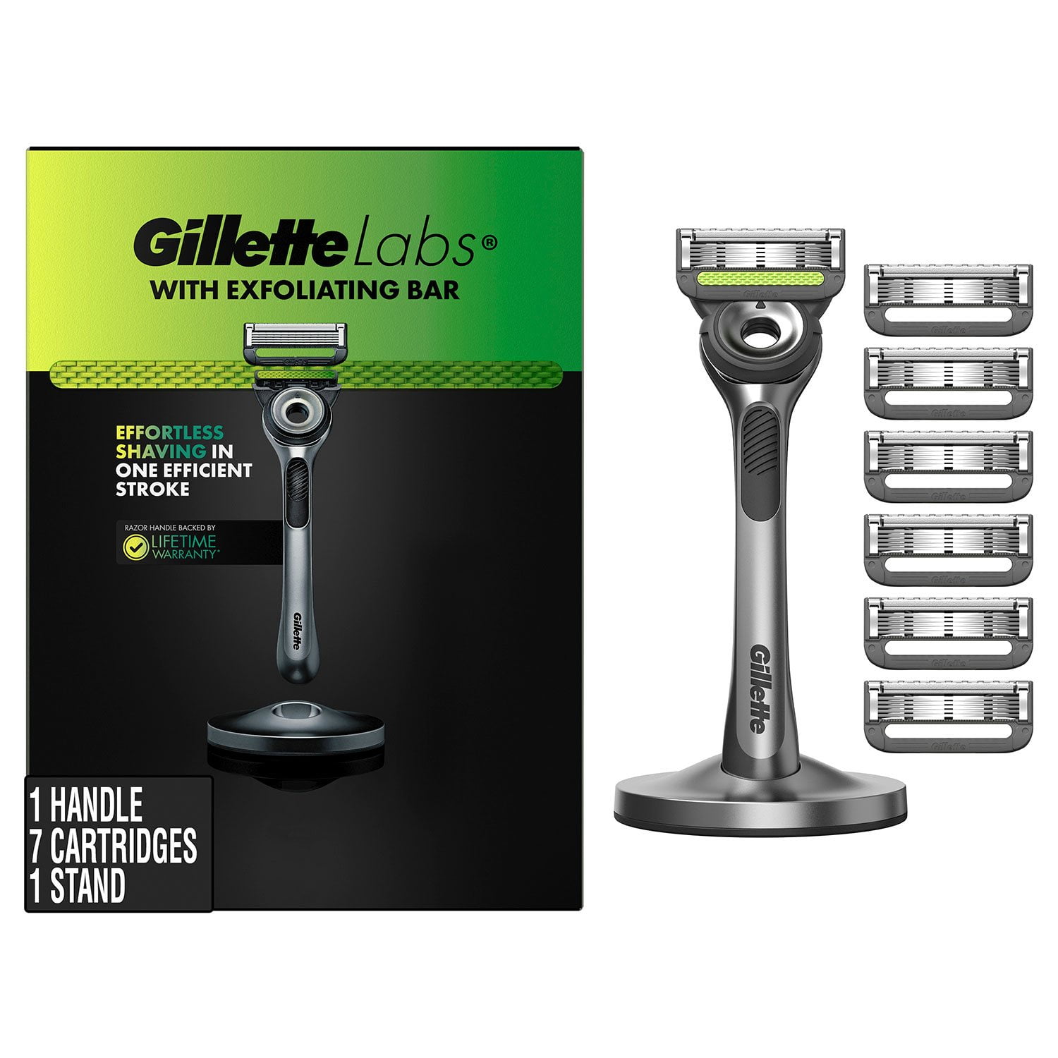 GilletteLabs Men's Razor with Exfoliating Bar, 1 Handle, 7 Refills, 1 ...