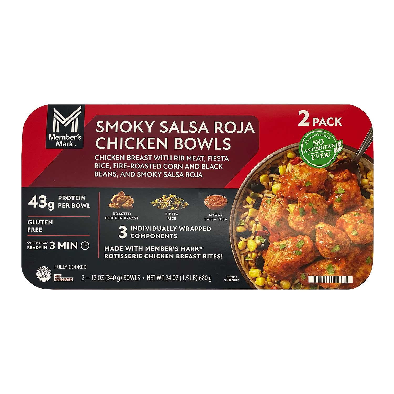Member's Mark Smoky Salsa Roja Chicken Bowl, 12 oz. Each, 2 pk ...