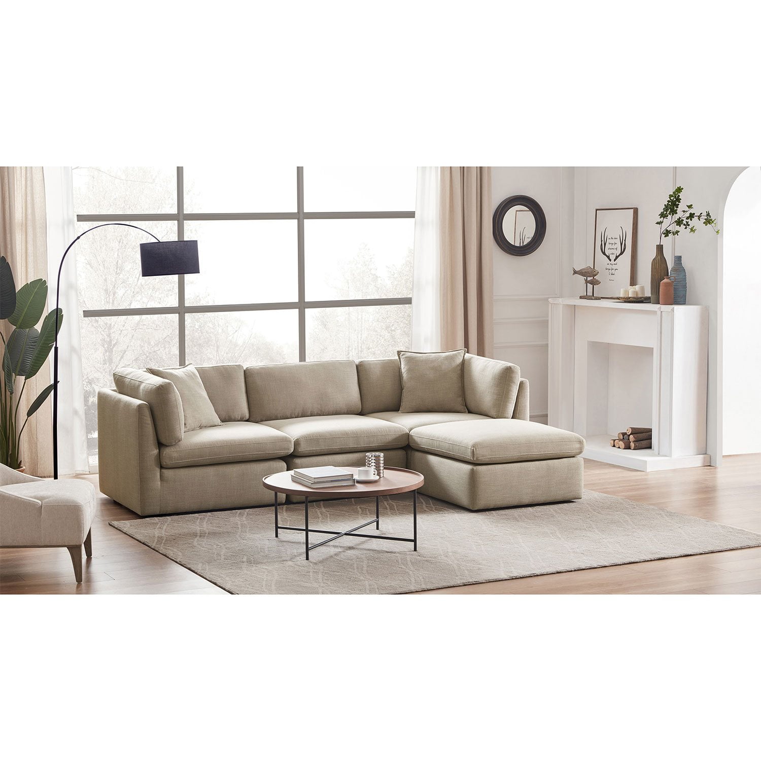 Member’s Mark Lindsey Modular Fabric Sofa with Storage Ottoman ...