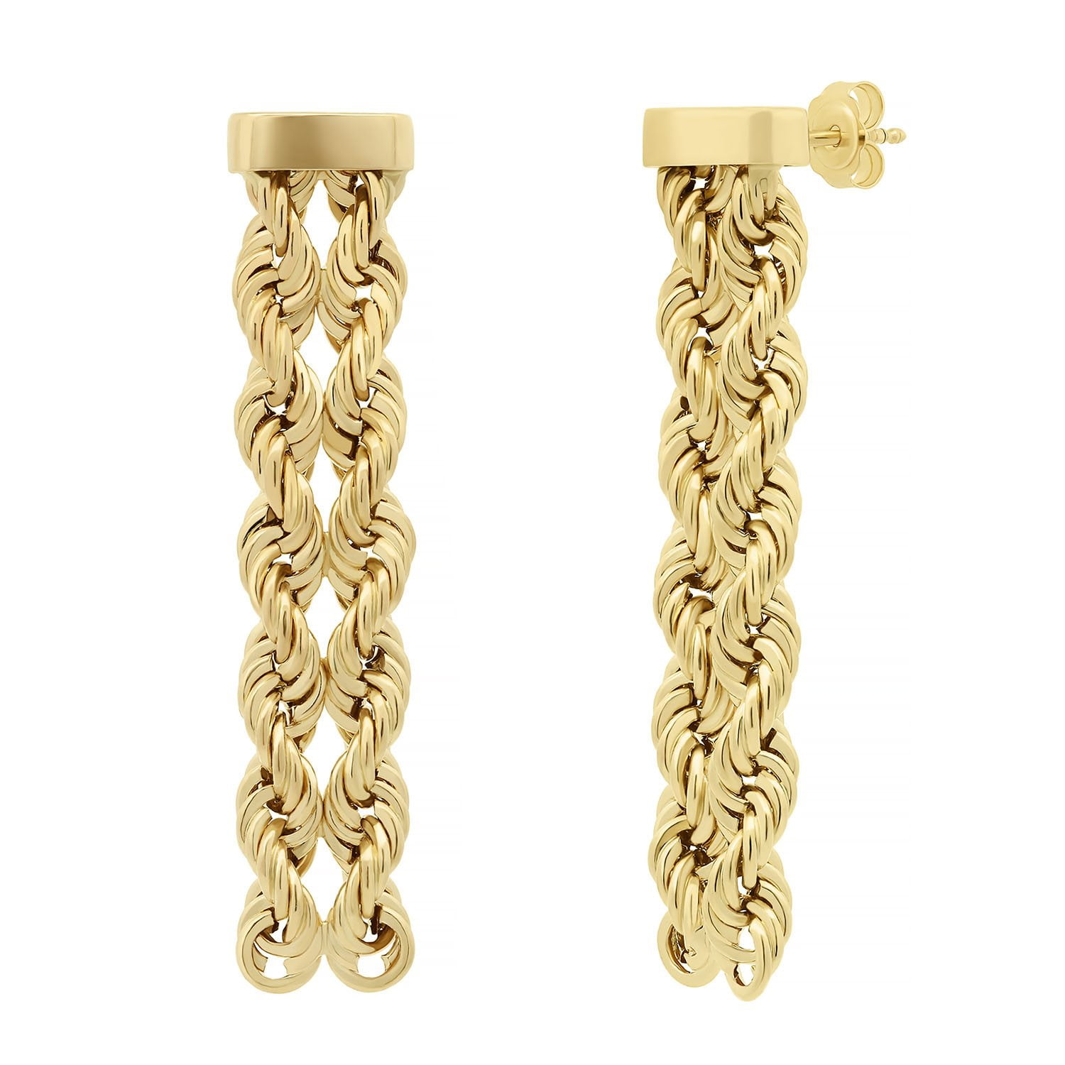 Kissing Hearts Double Rope Chain Earrings in 14K Gold - Samsclub.com
