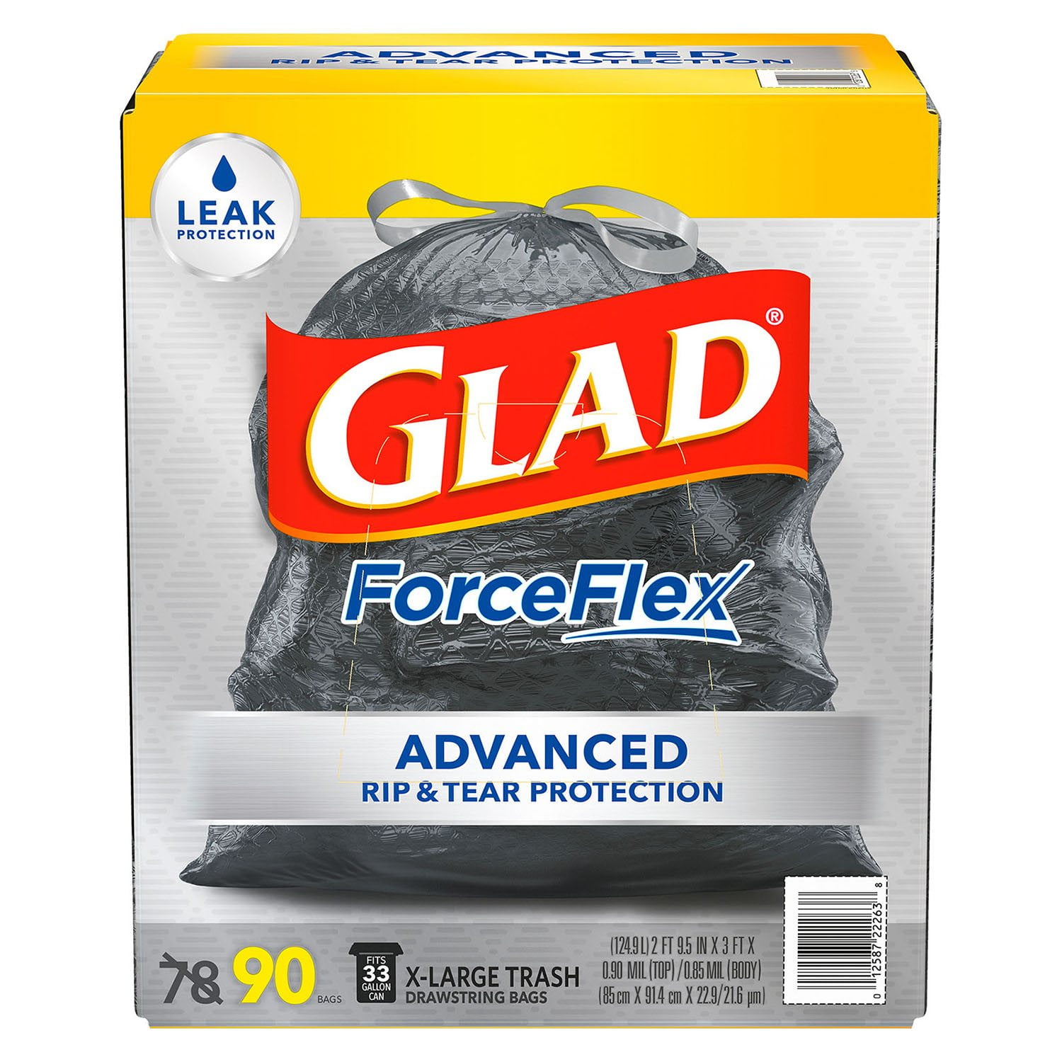 Glad ForceFlex Advanced Extra Large Drawstring Trash Bags with Leak ...