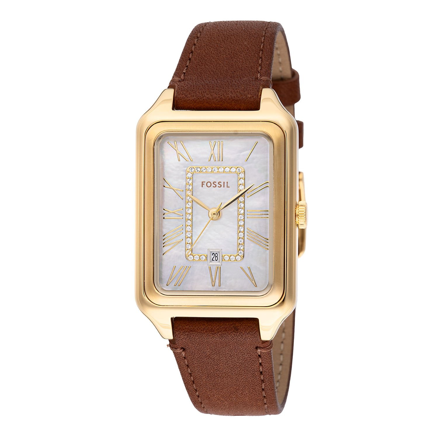 Raquel Three-Hand Date Brown Leather Watch, 26mm - Samsclub.com