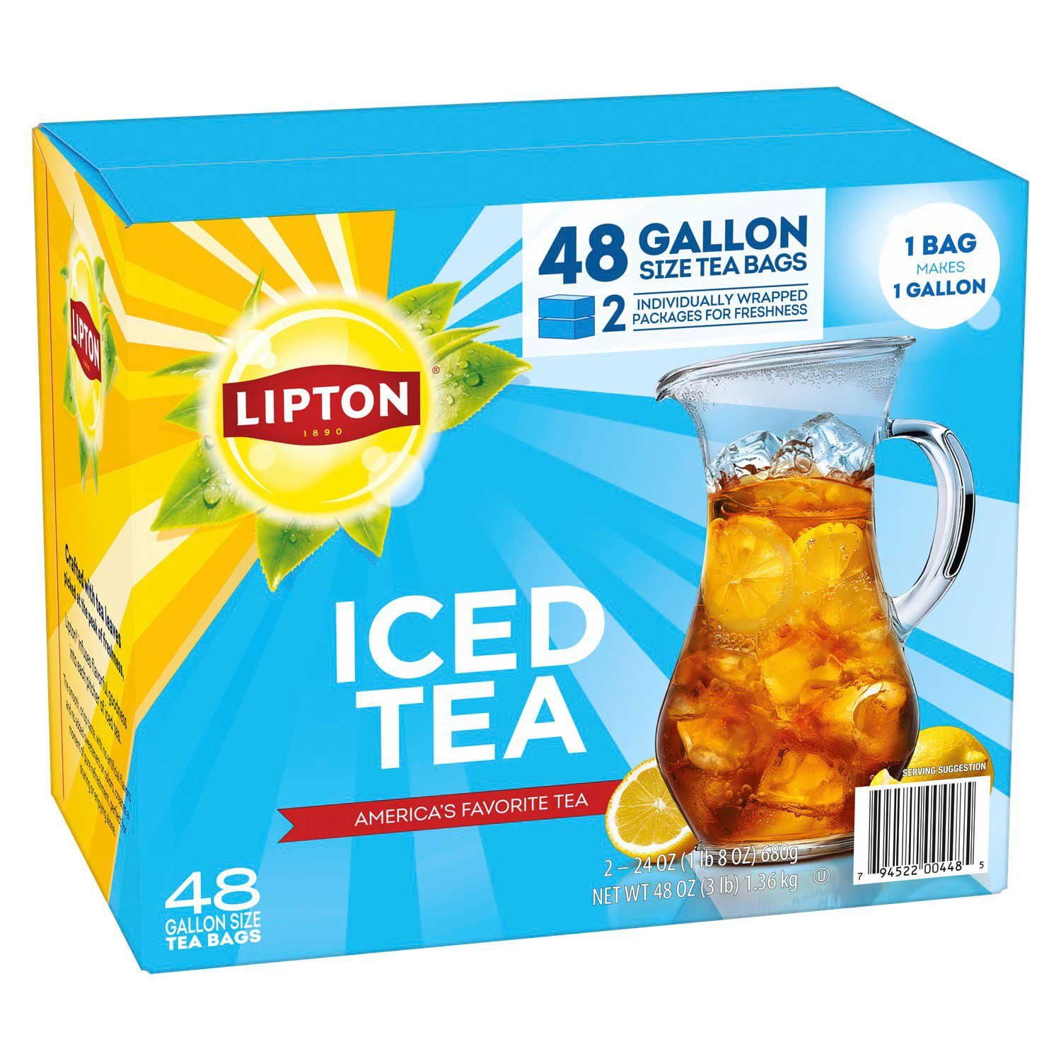 Lipton Iced Tea, Gallon Size Tea Bags, 48 ct. - Samsclub.com