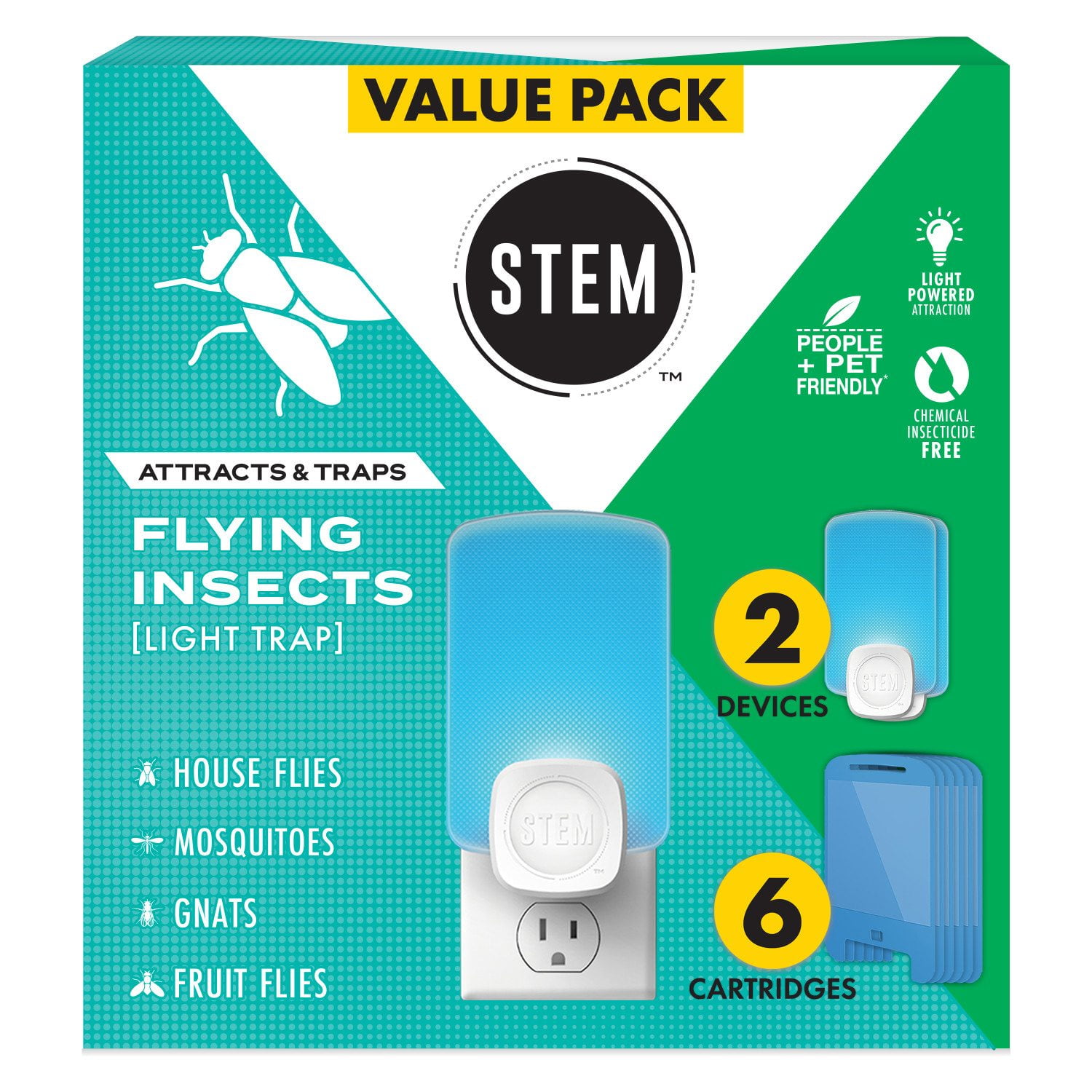 STEM Light Trap, Attracts and Traps Flying Insects, Emits Soft Blue ...