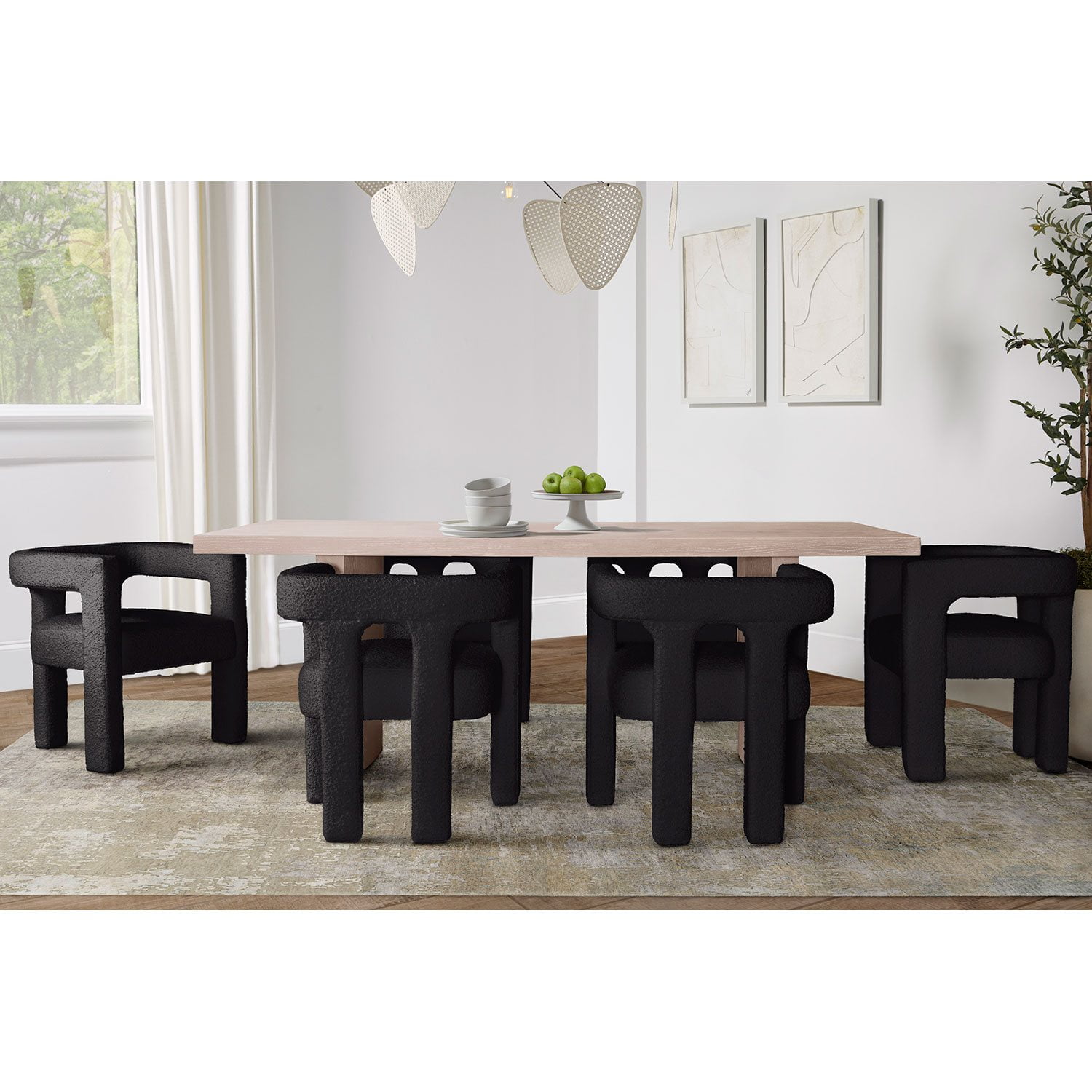 Mila 7-Piece Wood & Boucle Dining Set, Assorted Colors - Samsclub.com