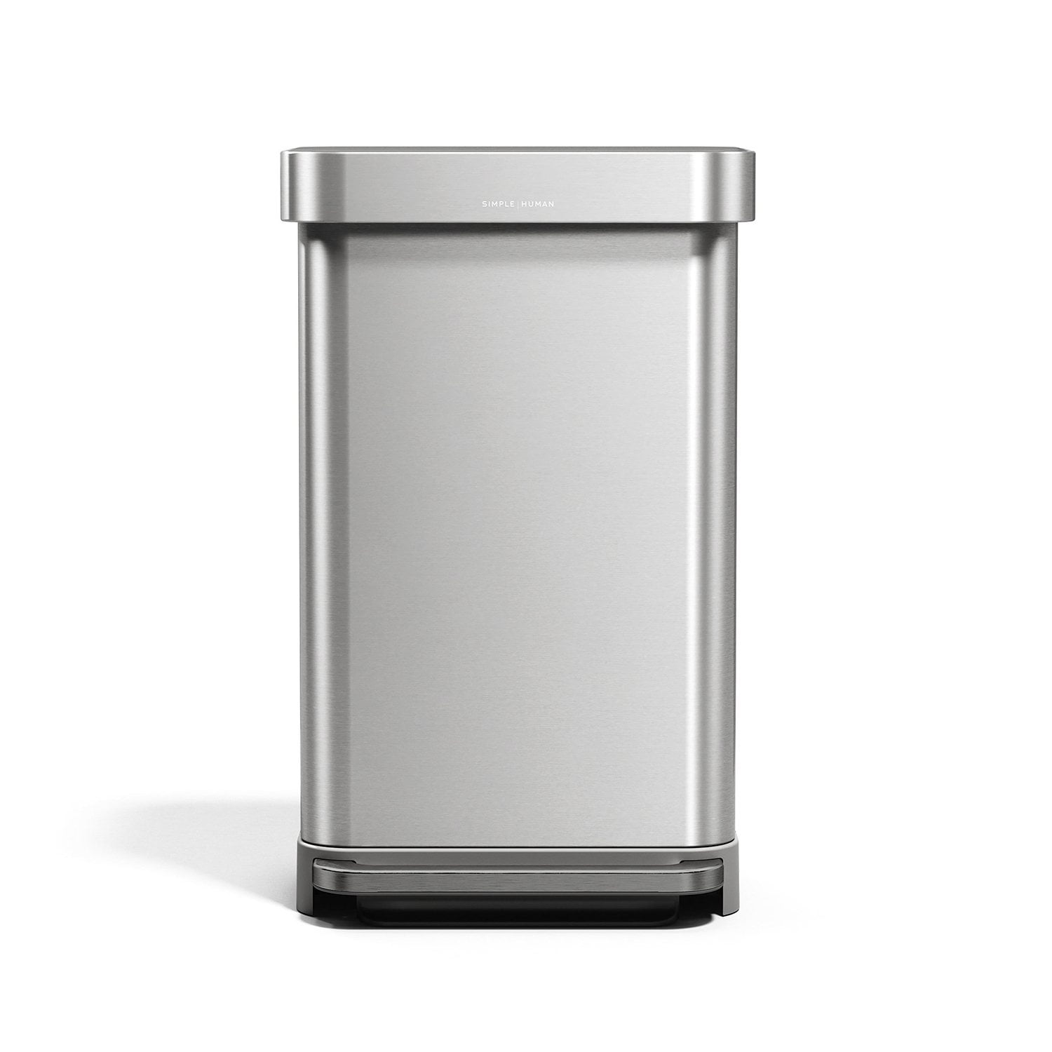 Simplehuman 45L Step trash Can Stainless Steel with Grey Lid and Smoke ...
