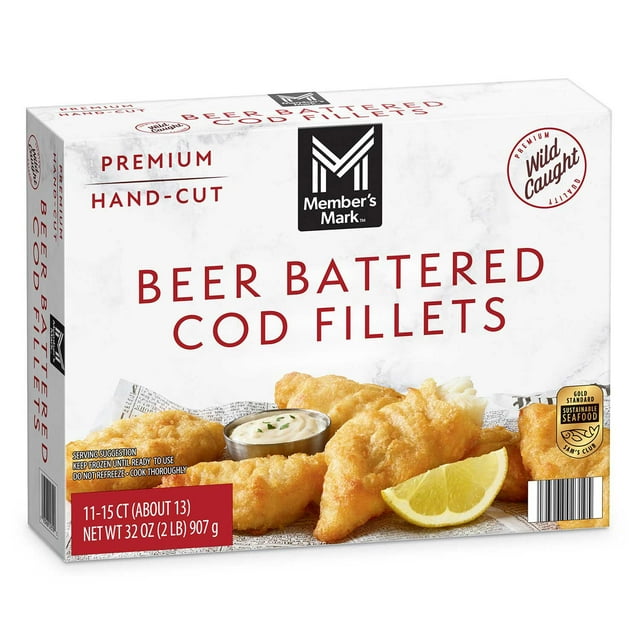 Member's Mark Wild Caught Skinless and Boneless Beer Battered Cod ...