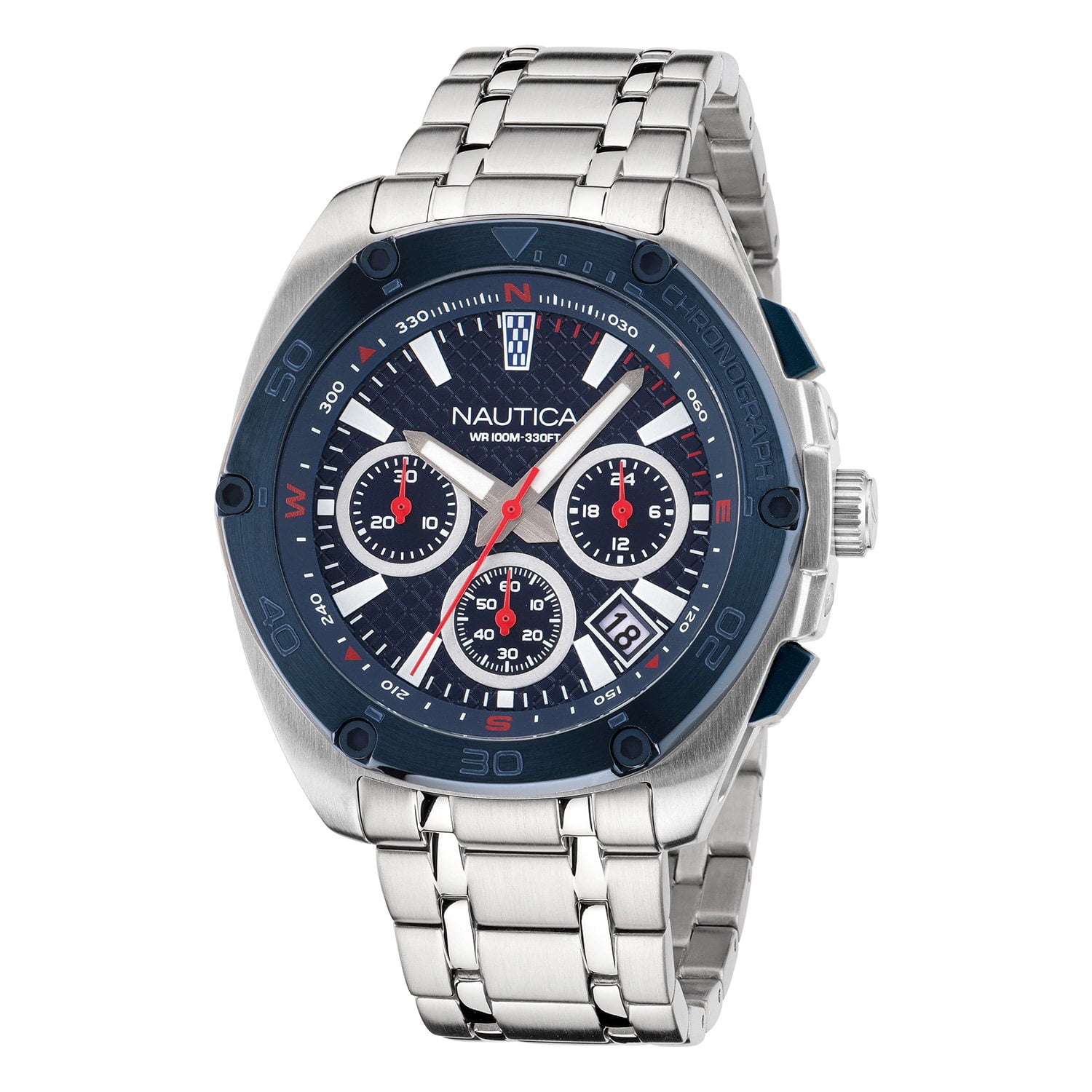 Nautica IP Blue bezel on silver Recycled SST Case Blue Dial - Samsclub.com