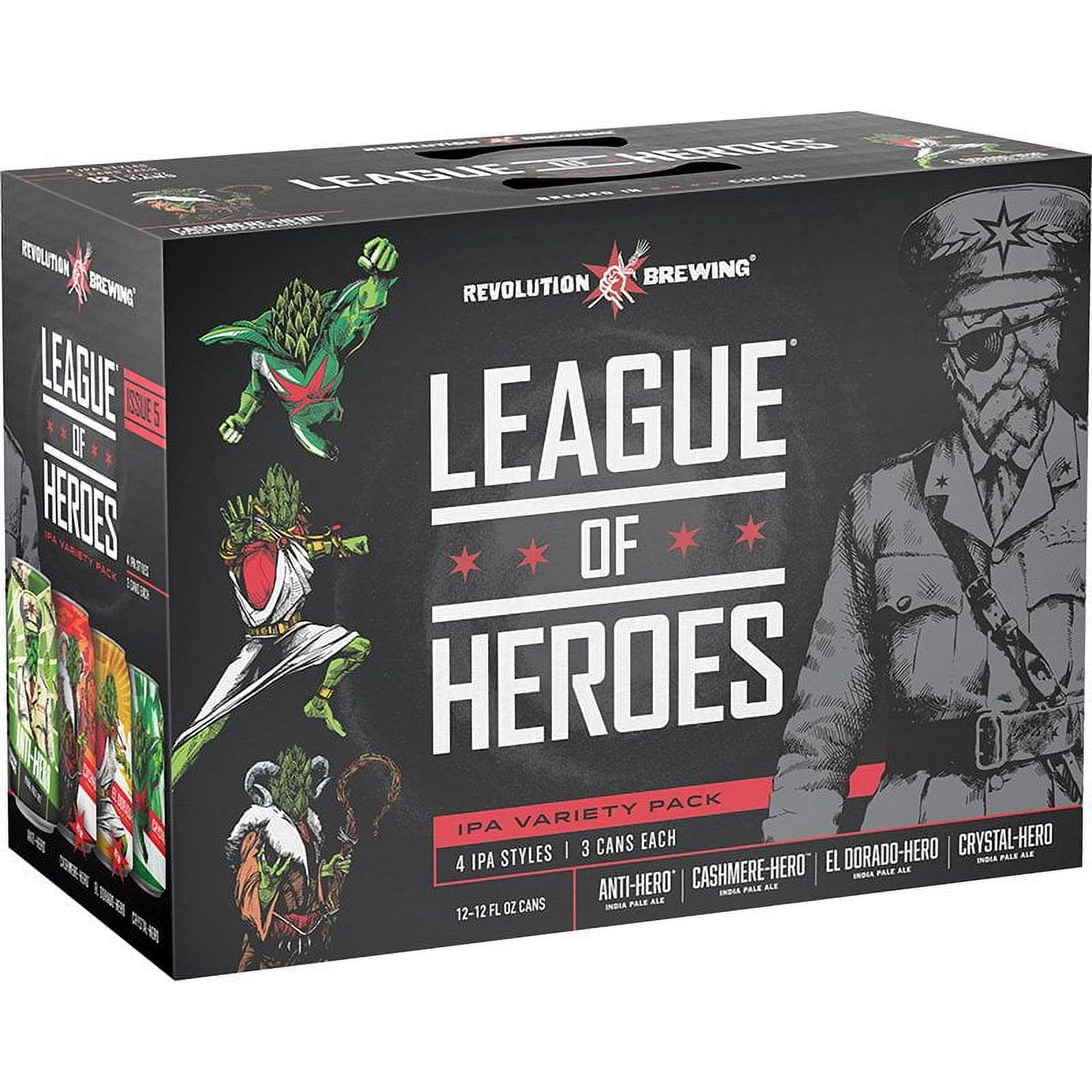 Revolution Brewing League of Heros IPA Ale Beer Variety Pack, 12 fl. oz ...