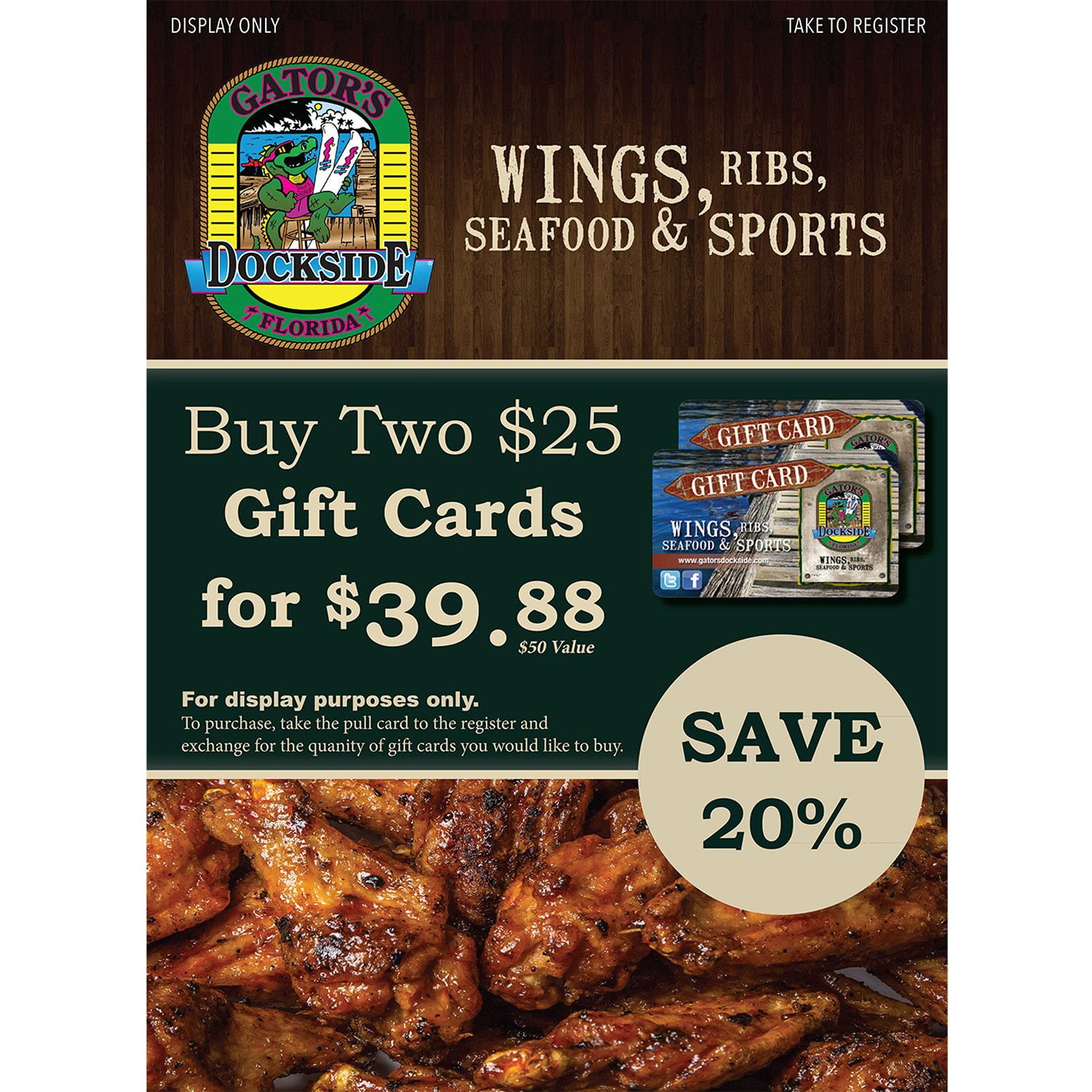 Gator's Dockside (1) - 2 x $25 - Samsclub.com