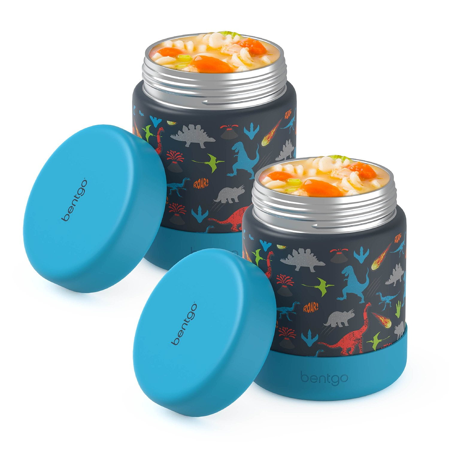 Bentgo Kids 2-Pack Stainless Steel Food Jar, Assorted Designs ...