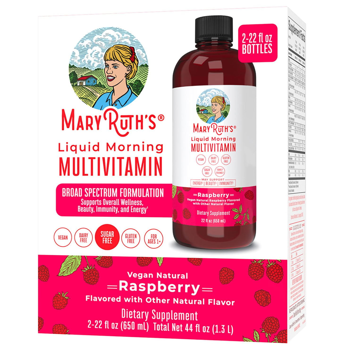 MaryRuth's Liquid Morning Multivitamin, Raspberry, 22 fl. oz., 2 pk ...