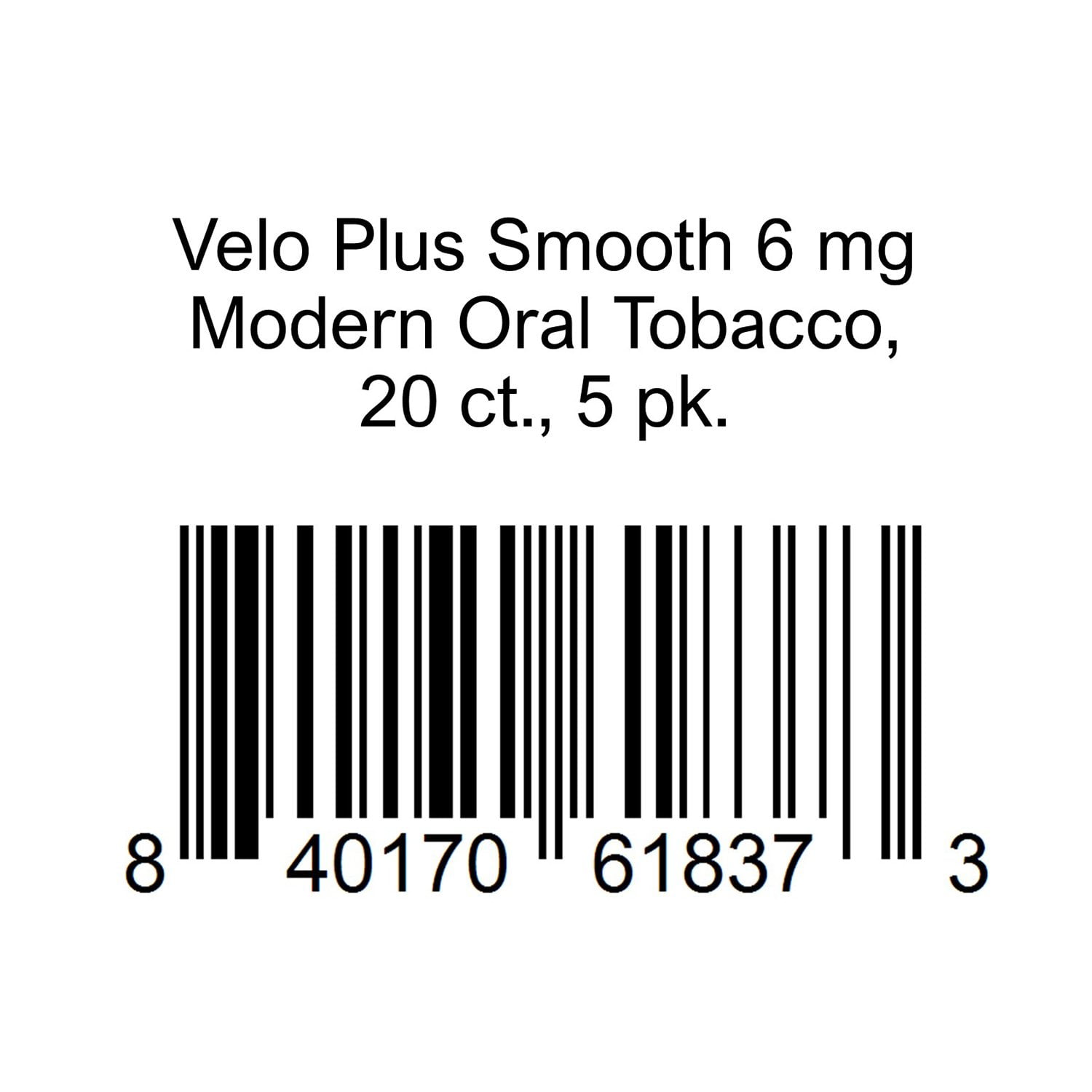 Velo Plus Smooth 6 mg Modern Oral Tobacco, 20 ct., 5 pk. - Samsclub.com