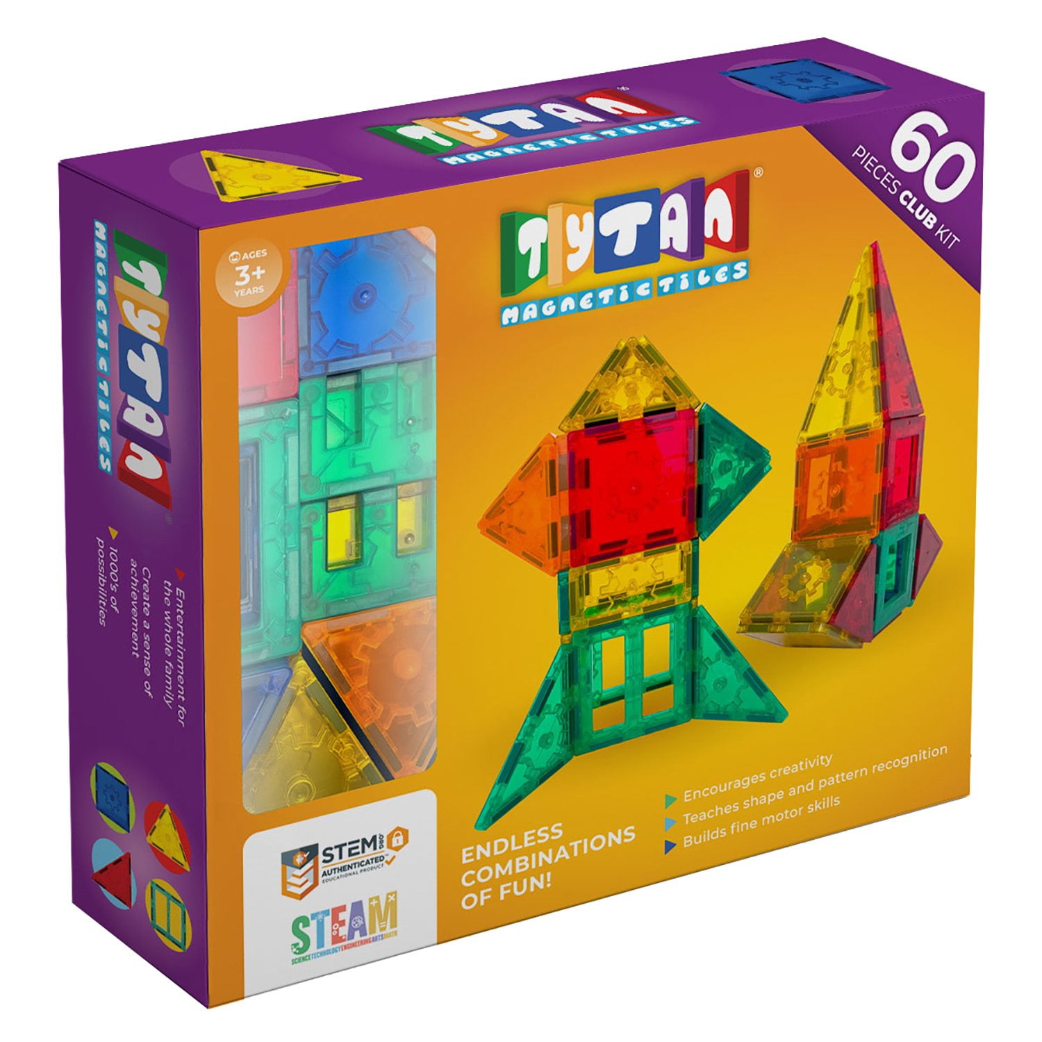 Tytan Toys Magnetic Tiles Building Set Value Kit, 60 pcs. - Samsclub.com