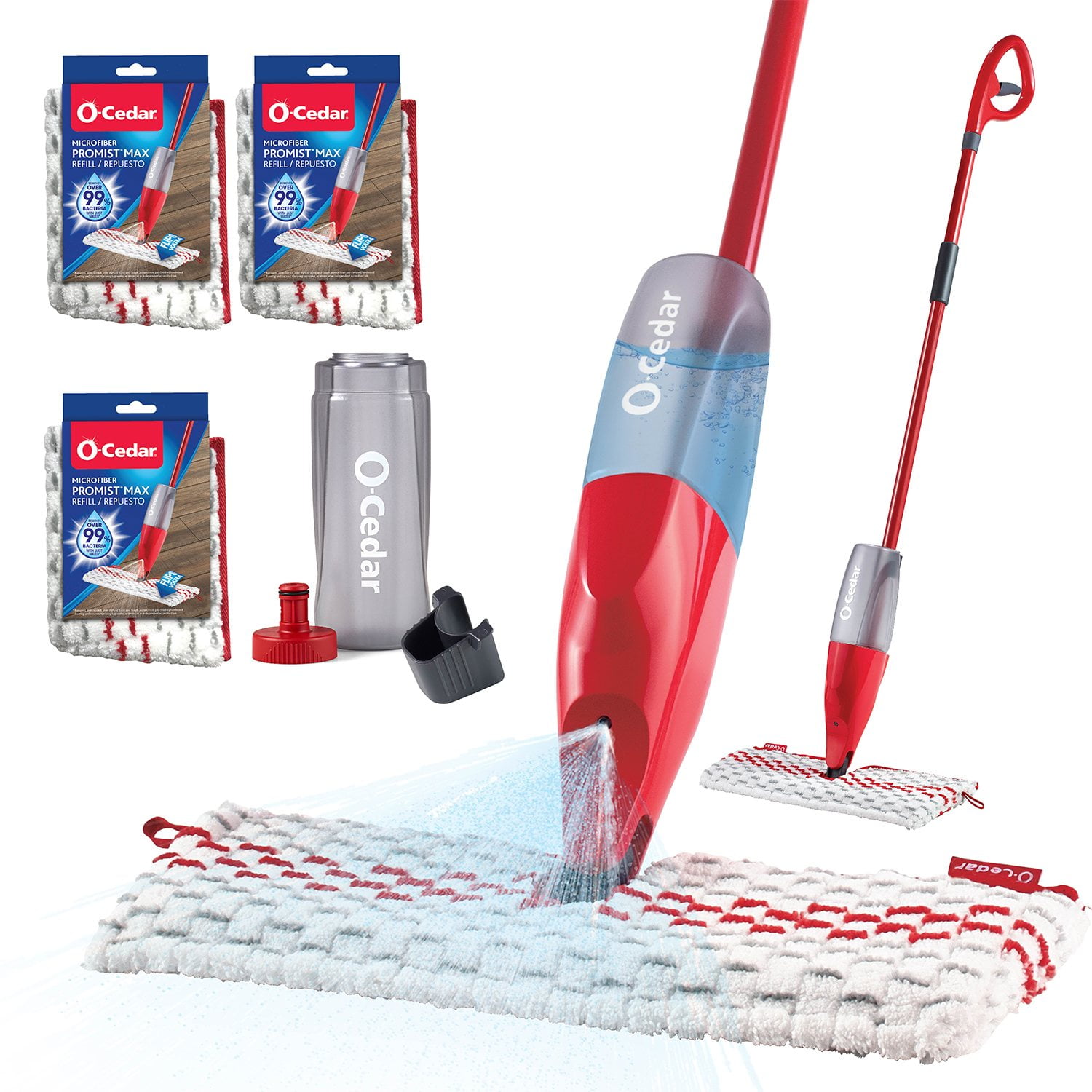 O-Cedar ProMist MAX Microfiber Spray Mop with 3 Extra Refills ...