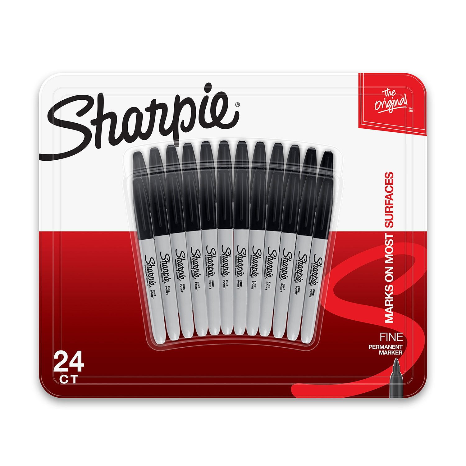 Sharpie Permanent Marker, Fine Tip, Black, 24 Count - Samsclub.com