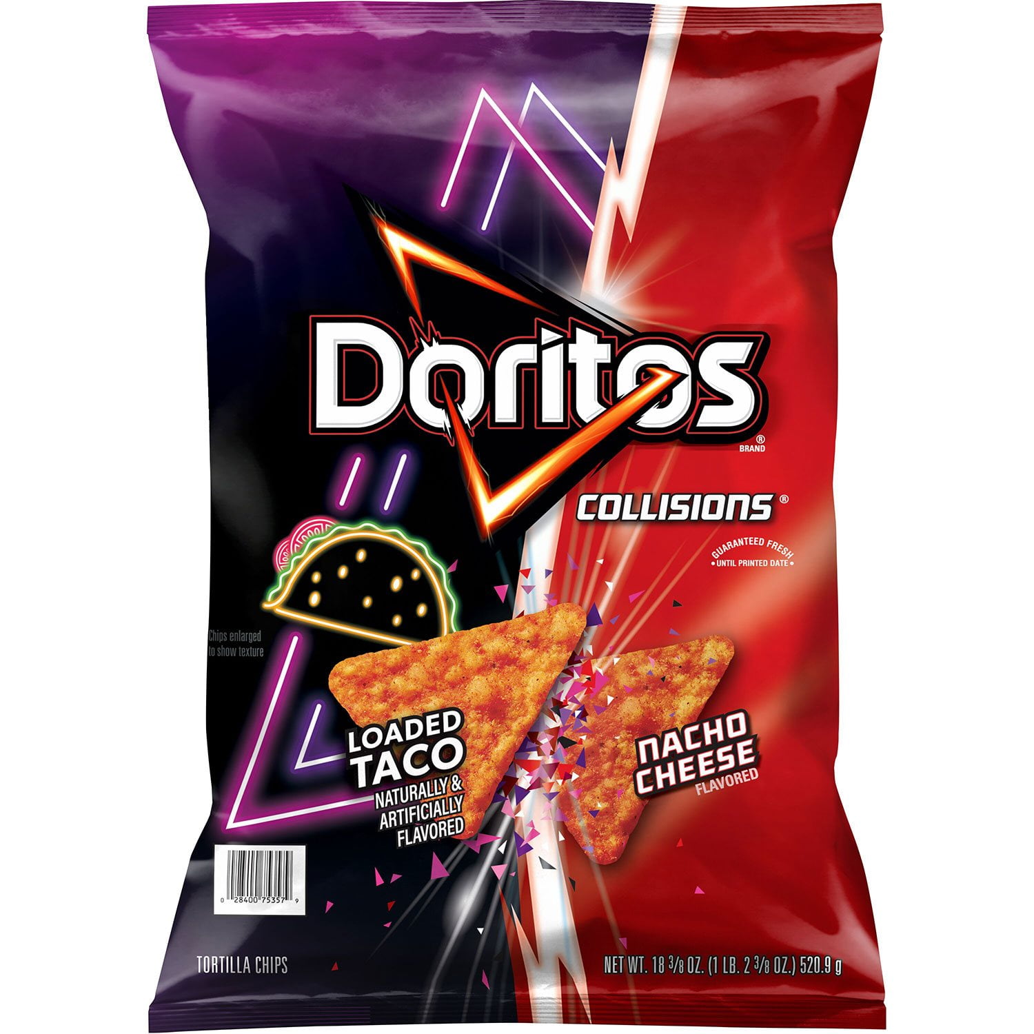 Doritos Collisions Nacho Cheese & Loaded Taco Tortilla Chips, 18.375 oz ...