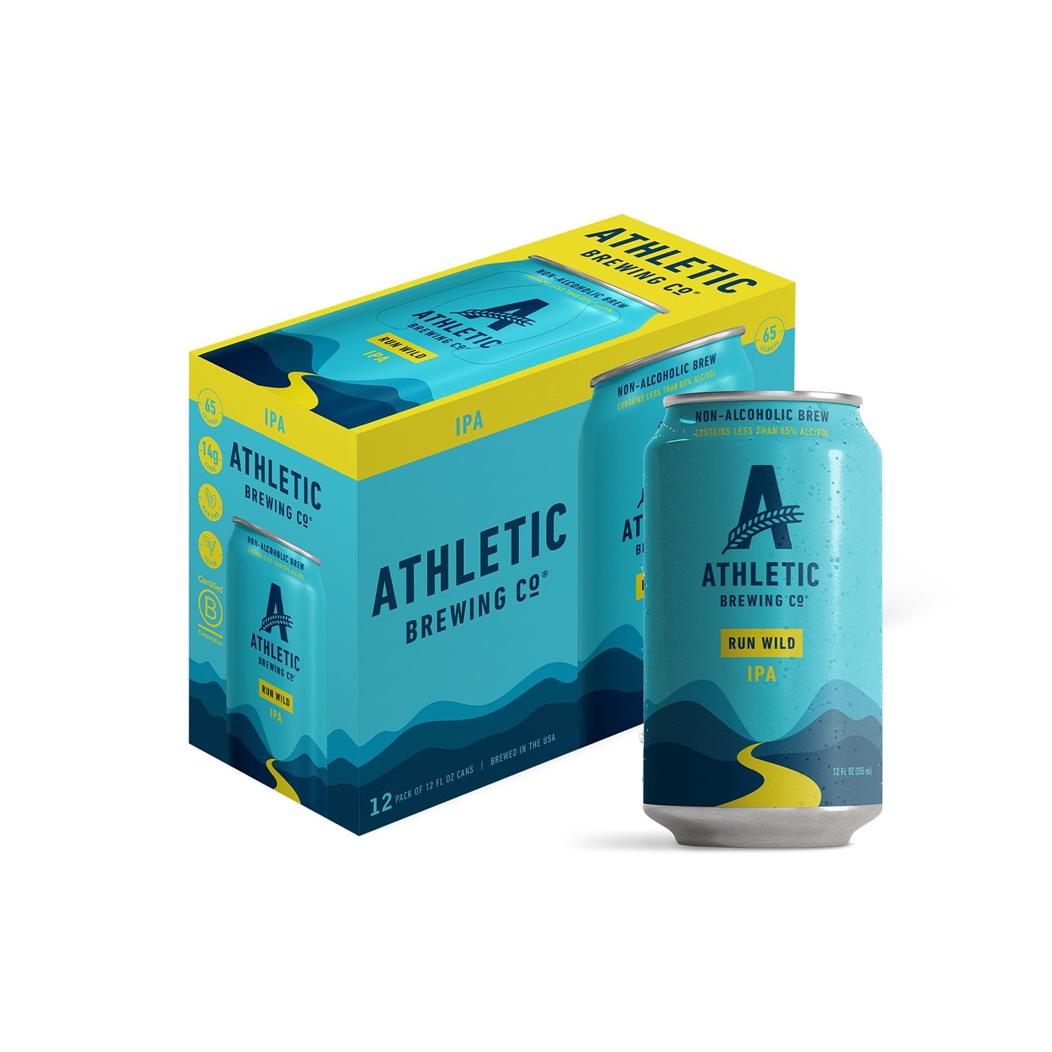 Athletic Brewing Run Wild IPA Non-Alcoholic Ale Beer, 12 fl. oz. can ...