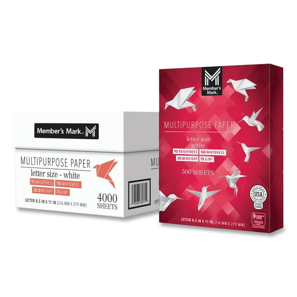 Member's Mark Multipurpose Copy Paper, 8.5 x 11”, 92 Bright, 20 lbs ...