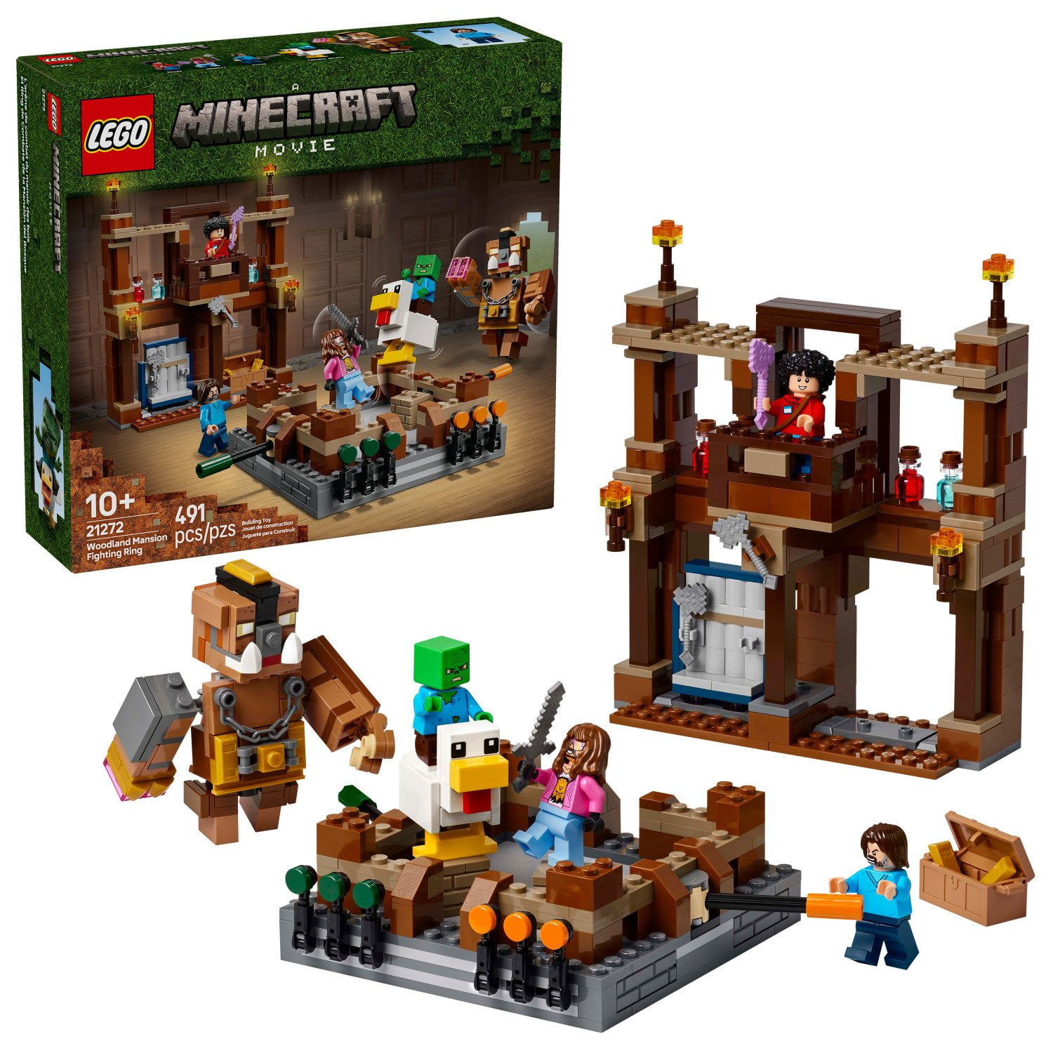 LEGO Minecraft Woodland Mansion Fighting Ring Building Set, 491 pcs ...