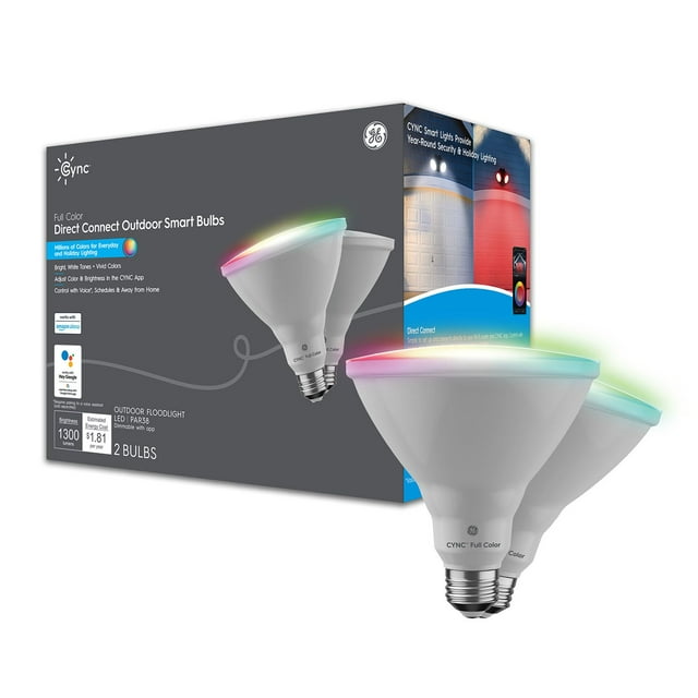 CYNC Full Color Direct Connect Outdoor Par38 Smart Bulbs 2pk ...