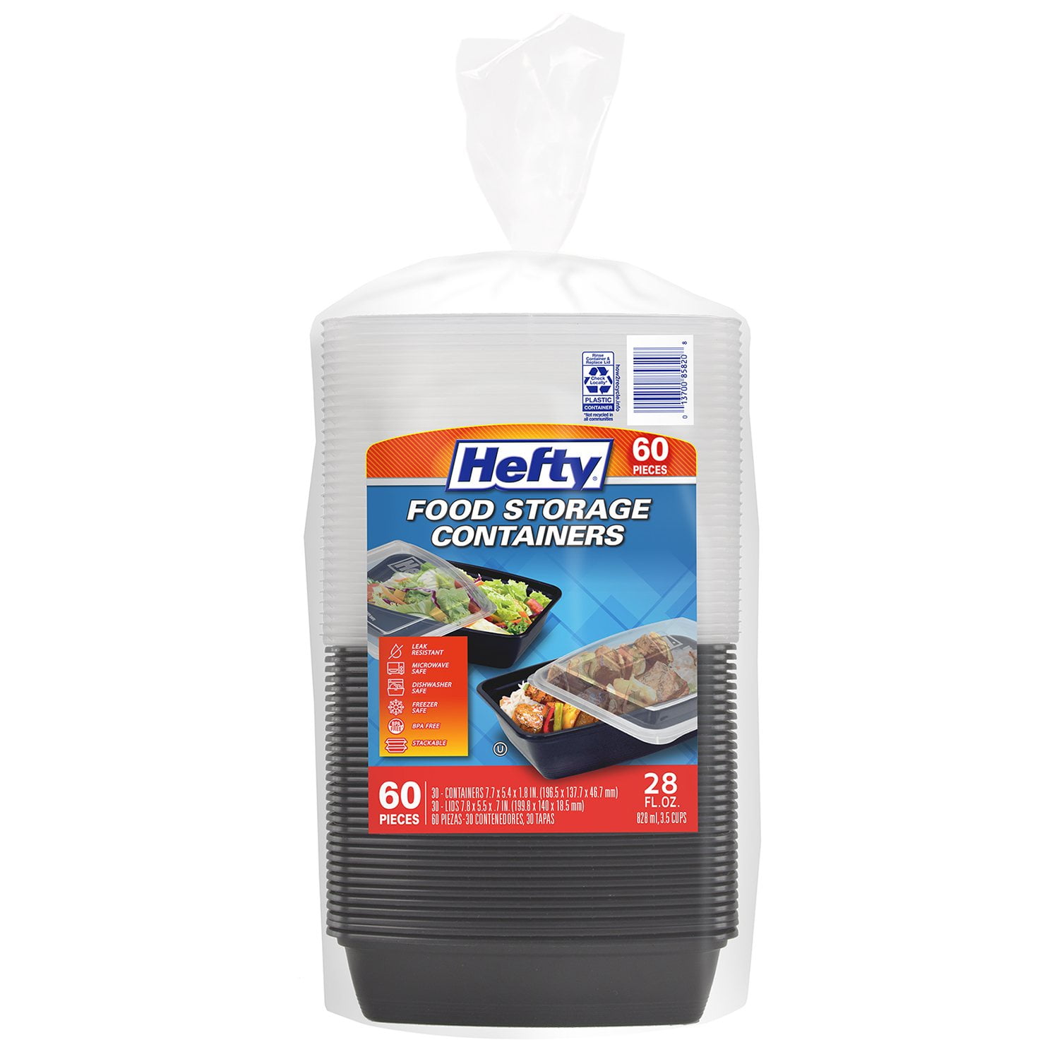 Hefty Food Storage Containers with Lids, 28 oz., 60 pc. - Samsclub.com
