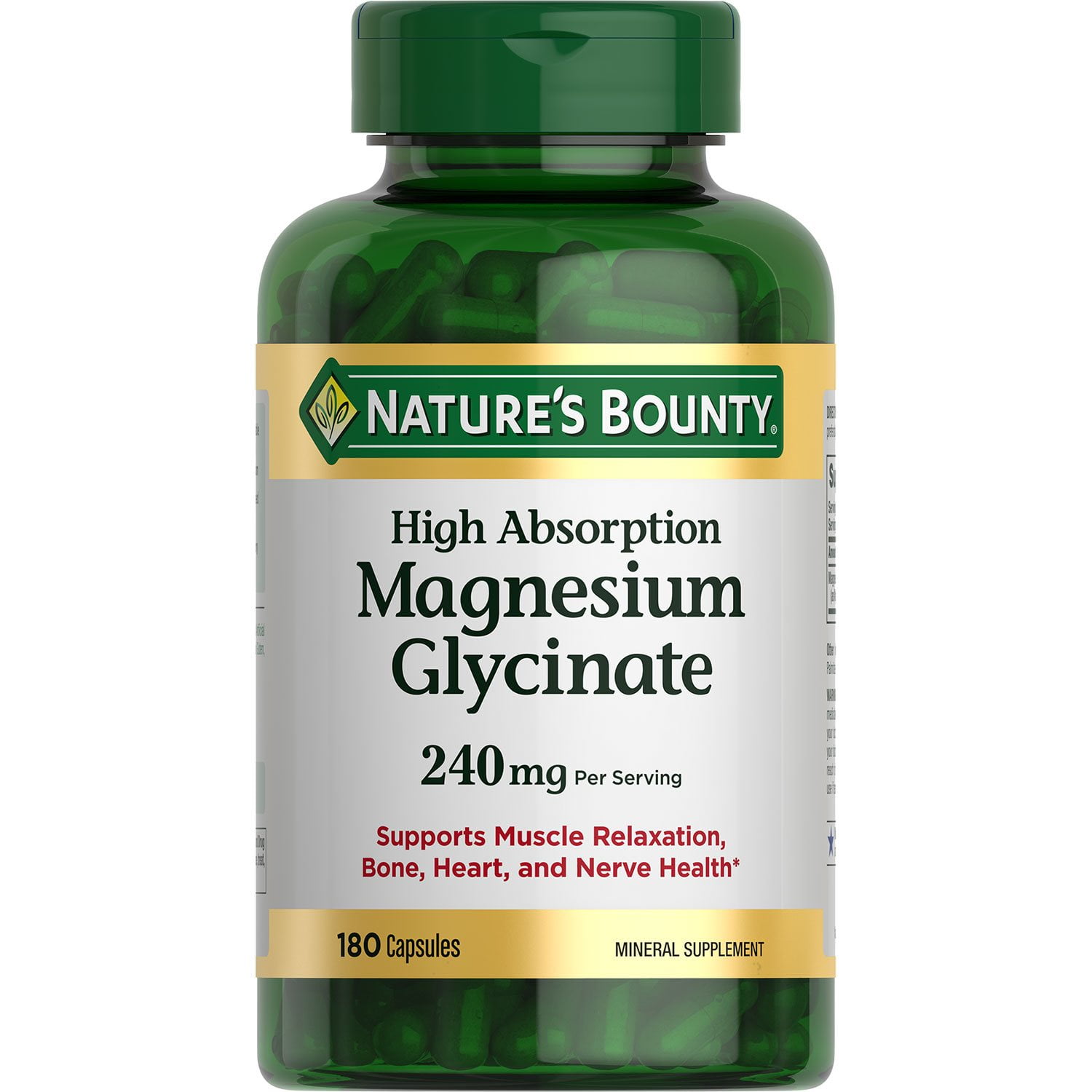 Nature's Bounty Magnesium Glycinate Capsules, 240 mg 180 ct. - Samsclub.com