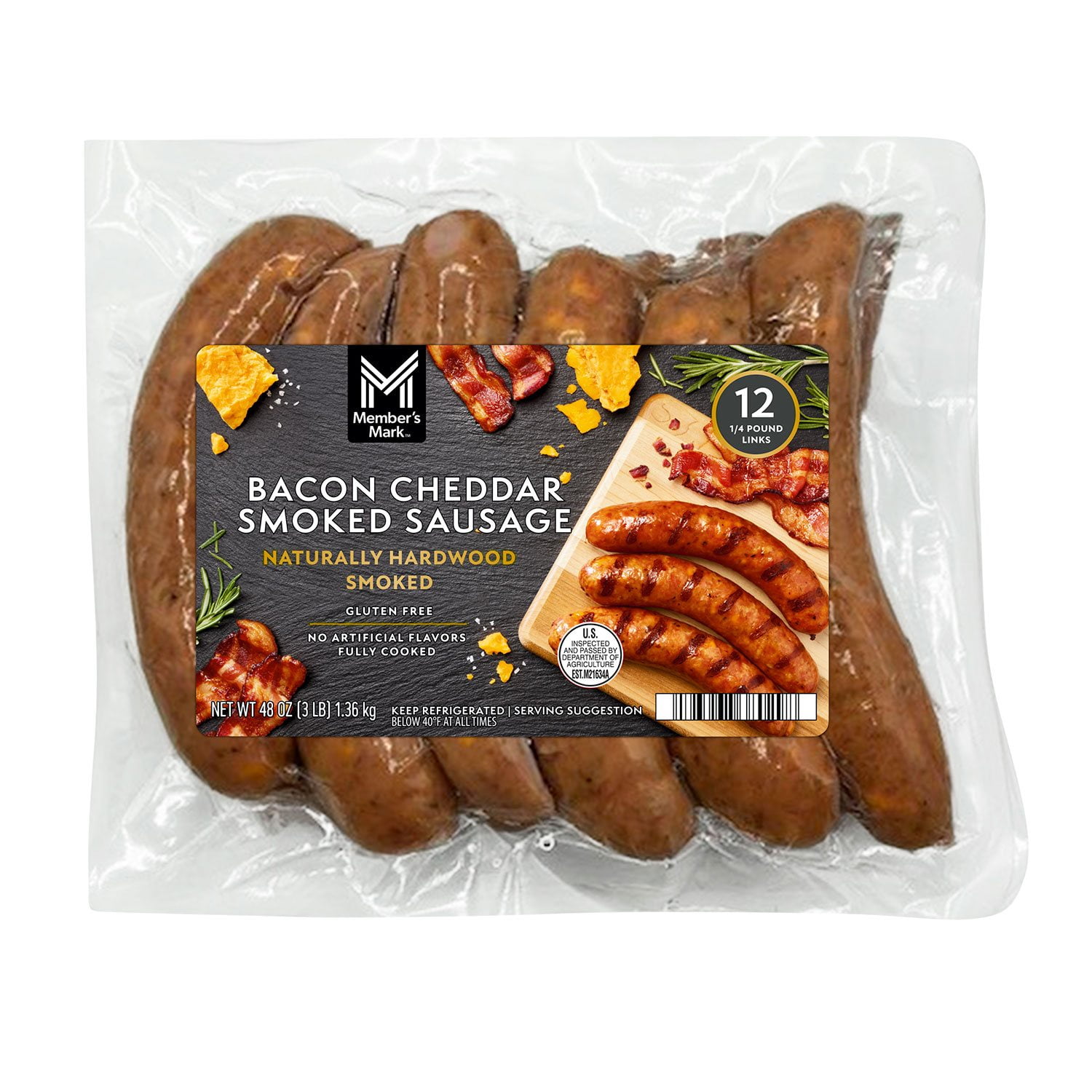 Member's Mark Bacon Cheddar Smoked Sausage, 12 ct. - Samsclub.com