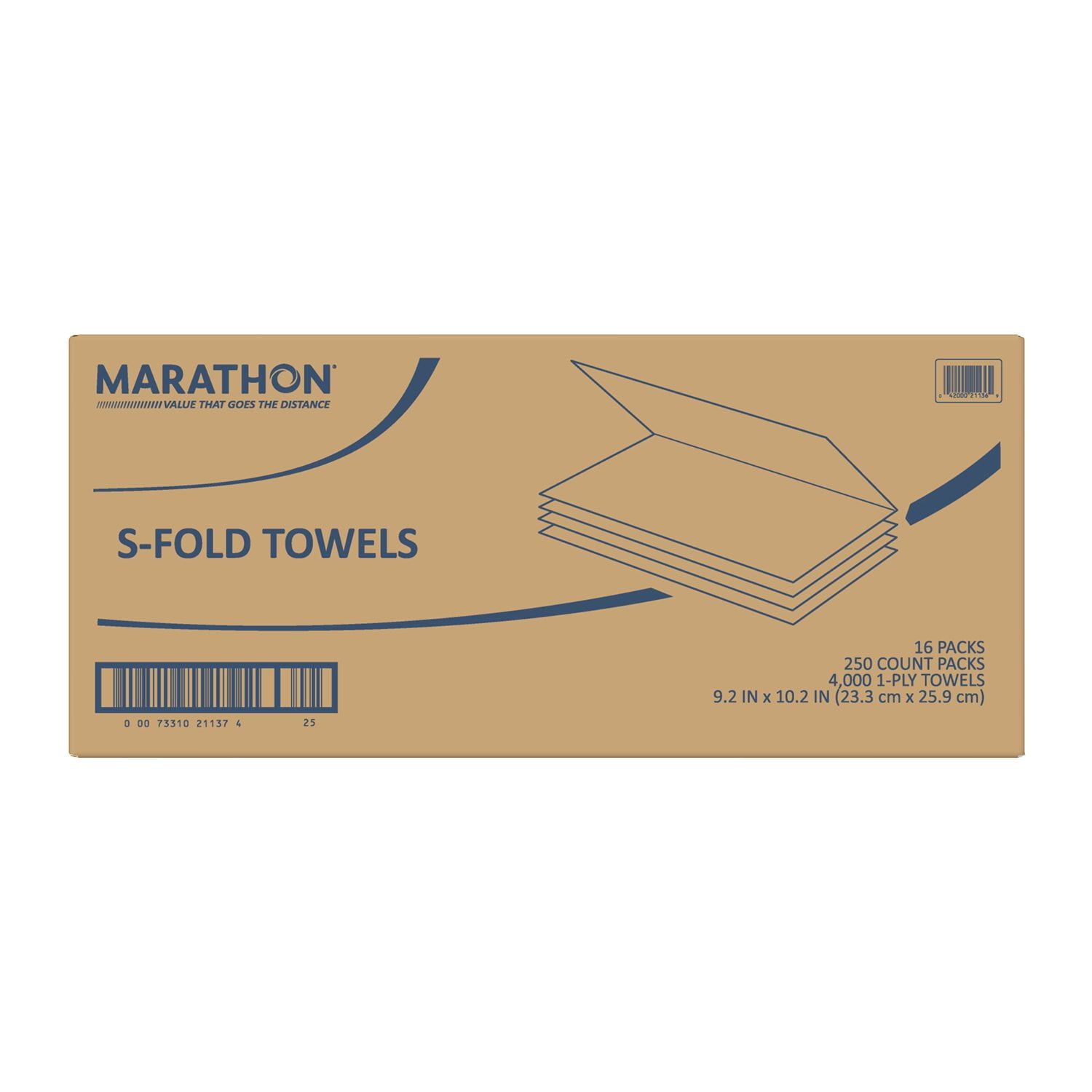 Marathon Singlefold 1-Ply Natural Paper Towels 16 pks., 250 towels/pk ...