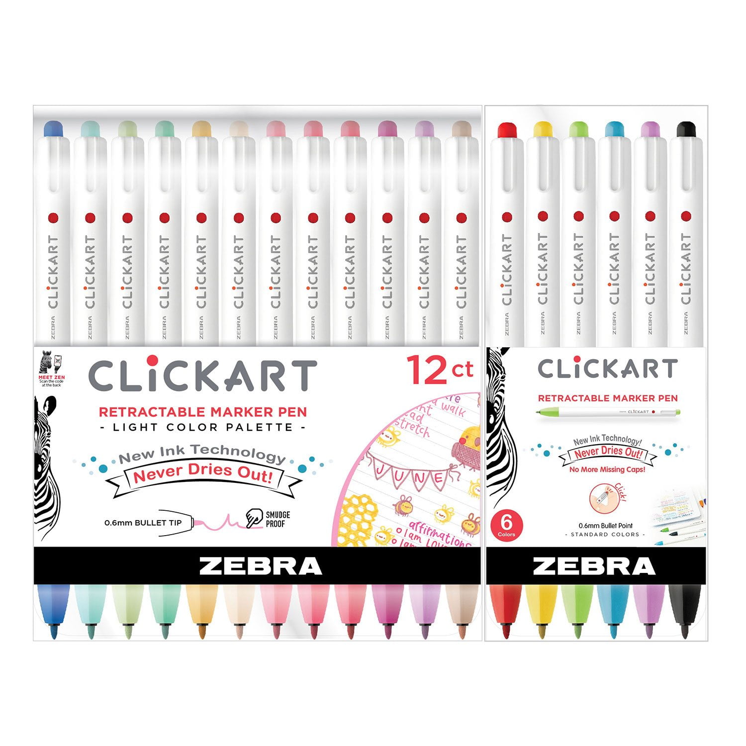 ClickArt Retractable Marker Pen 0.6mm Assorted 18pk - Samsclub.com