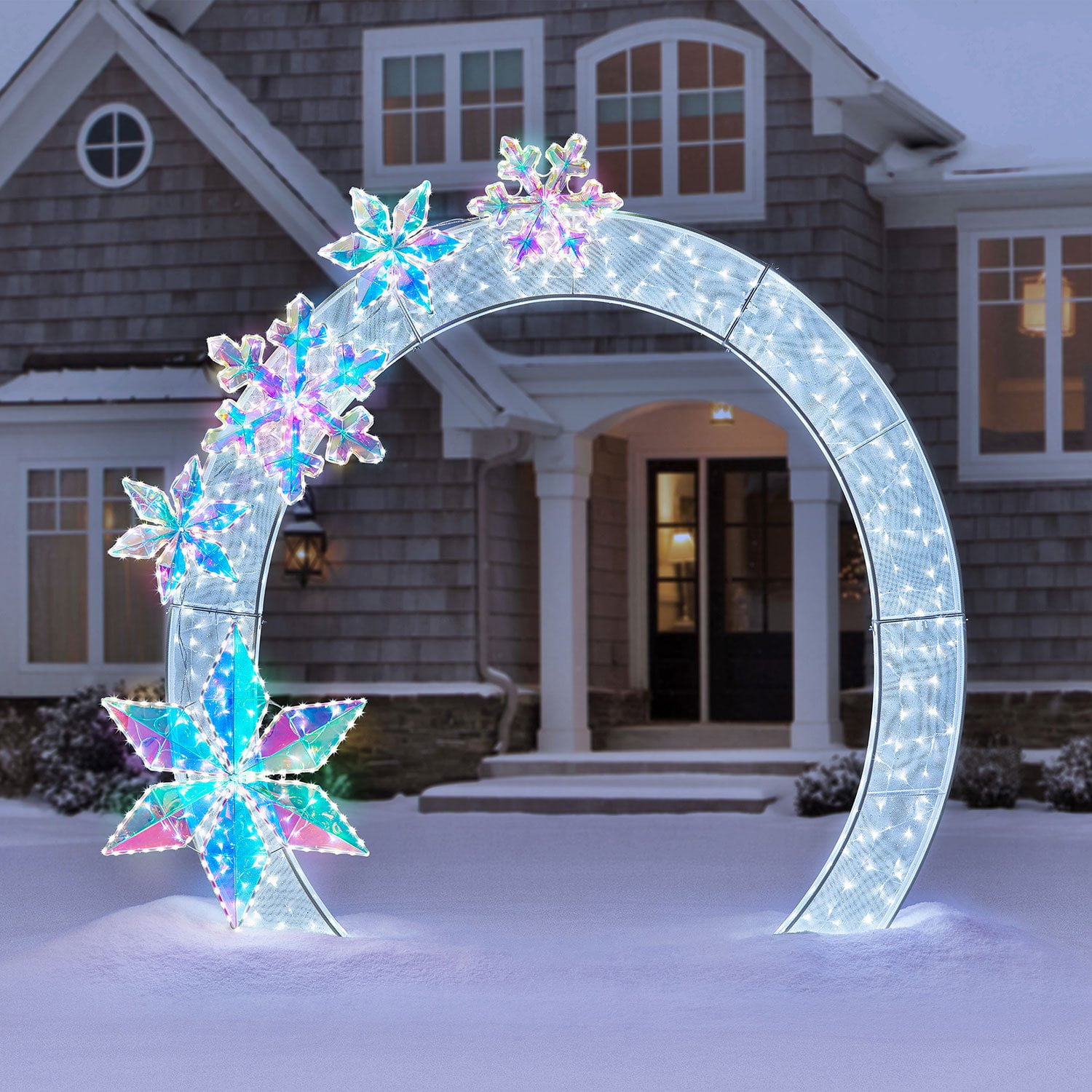 Member's Mark 8' Pre-Lit Arch with Prismatic Snowflakes - Samsclub.com