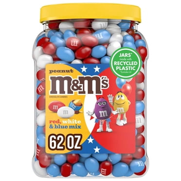 M&M's Red, White & Blue Patriotic Mix Milk Chocolate Candy, 62 oz ...