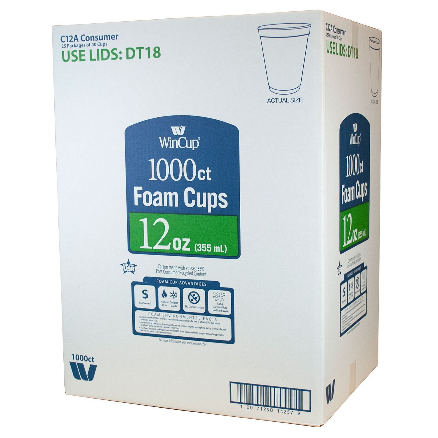 WinCup Foam Drink Cups, White, Choose Size - Samsclub.com