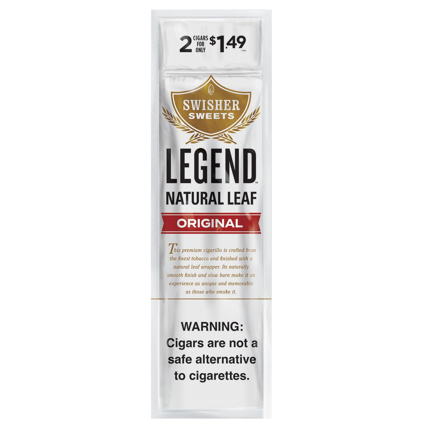 Swisher Sweets Legend Natural Leaf Original Pre-Priced 2 ct., 15 pk ...