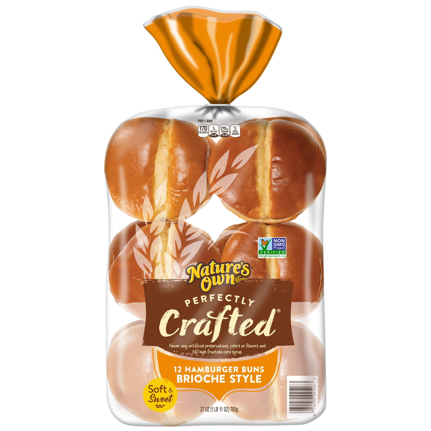 Nature's Own Perfectly Crafted Brioche Style Hamburger Buns 12 ct ...