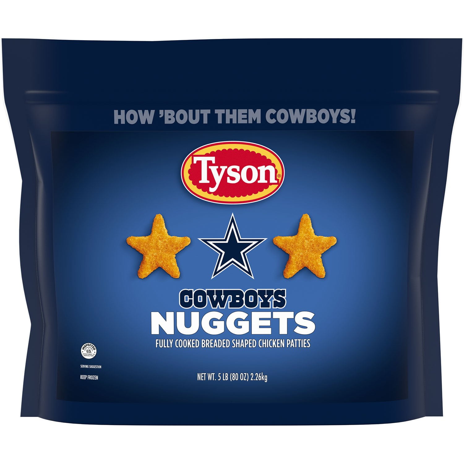 Tyson Dallas Cowboys Star-Shaped Chicken Nuggets, Frozen, 5 lbs ...