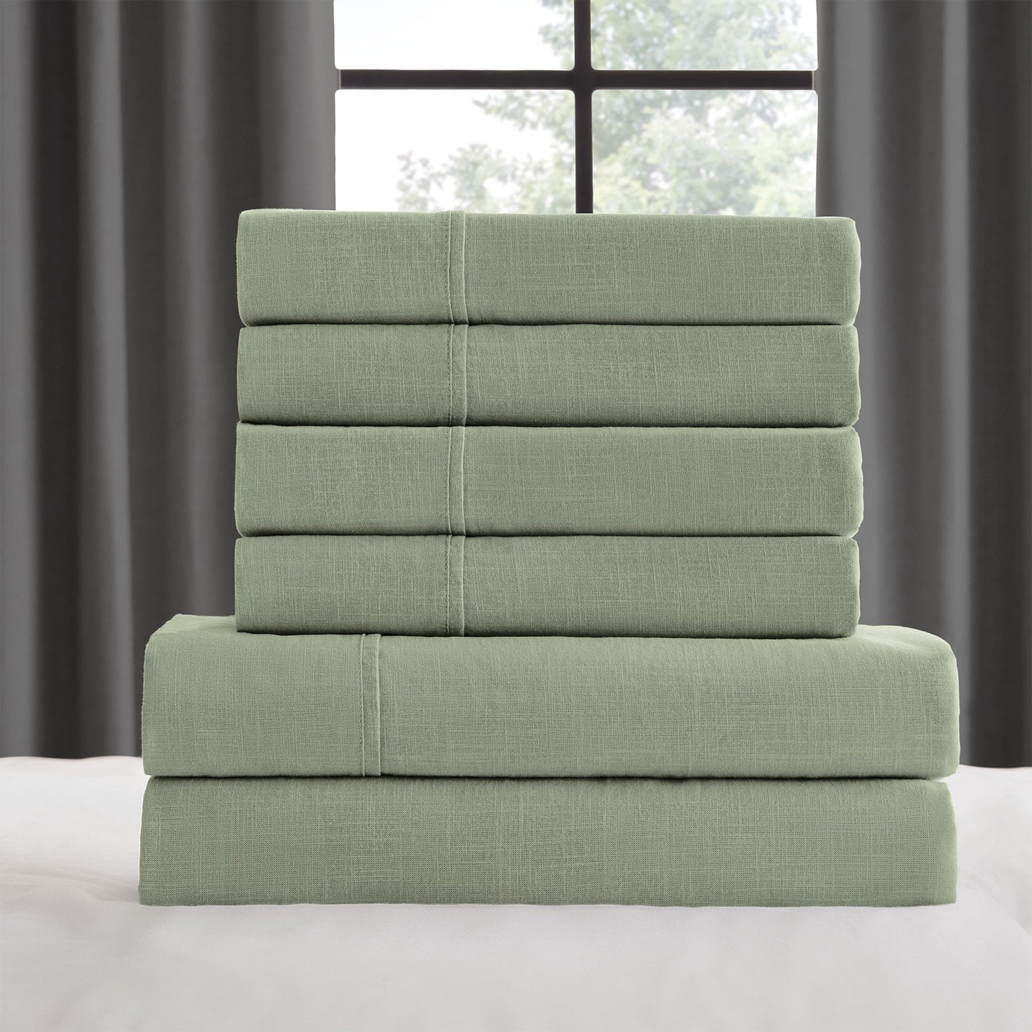 Member's Mark Washed Cotton Textured Sheet Set, Assorted Sizes ...