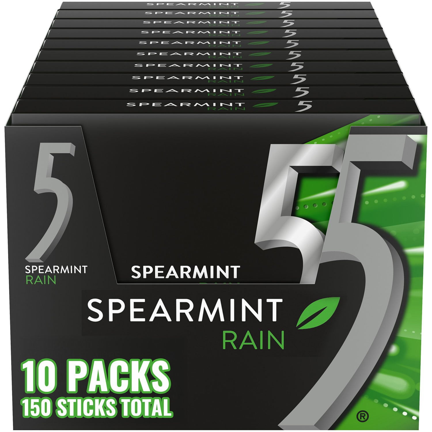 Wrigley's 5 Gum Spearmint Rain, 15 pcs., 10 pk. - Samsclub.com
