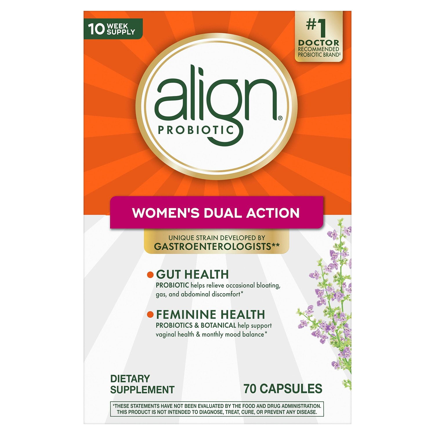 Align Probiotic Women's Dual Action Capsules, 70 ct. - Samsclub.com