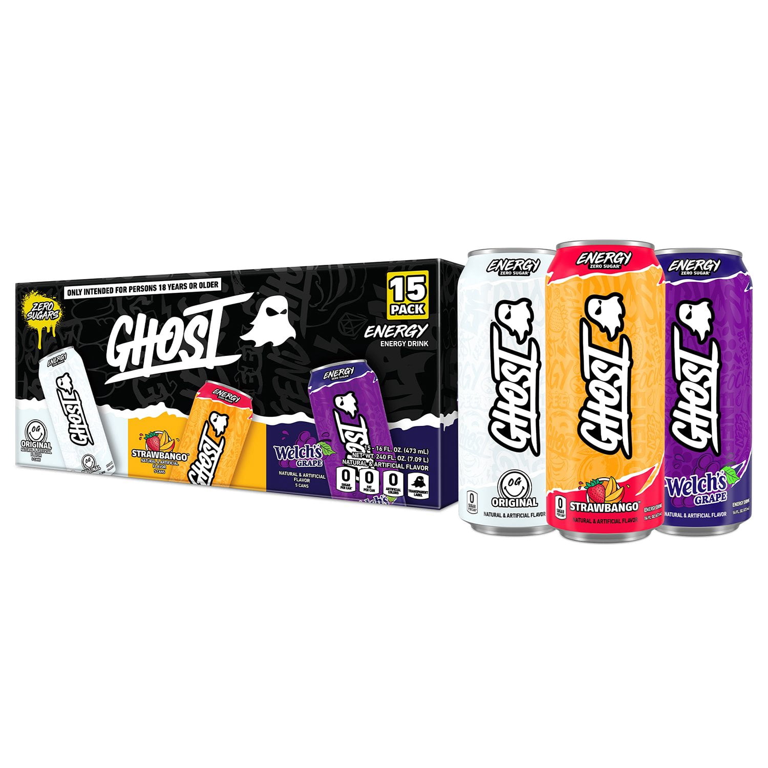 Ghost Energy Variety Pack 16 fl. oz., 15 pk. - Samsclub.com